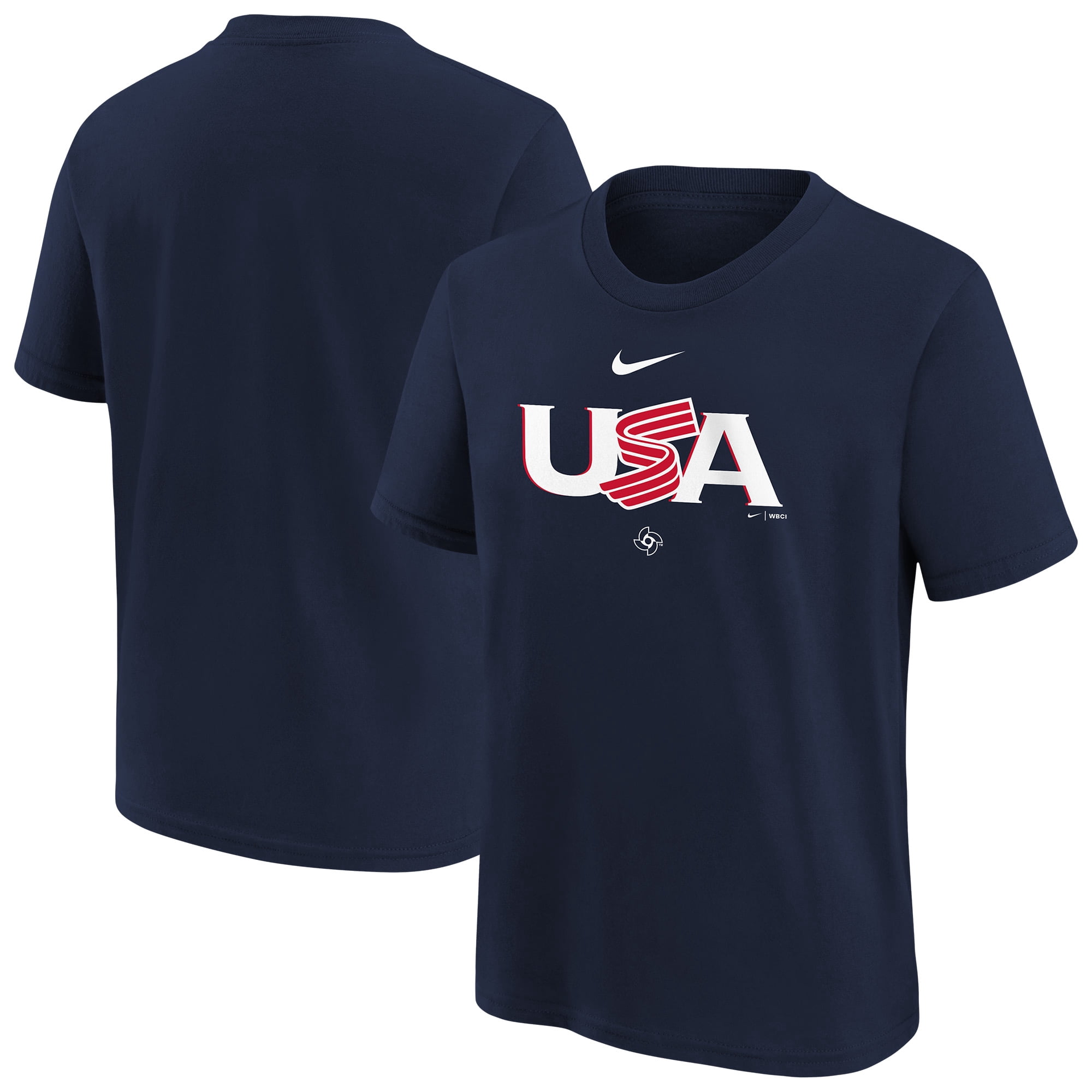 Youth Nike Navy USA Baseball 2026 World Baseball Classic Country T ...