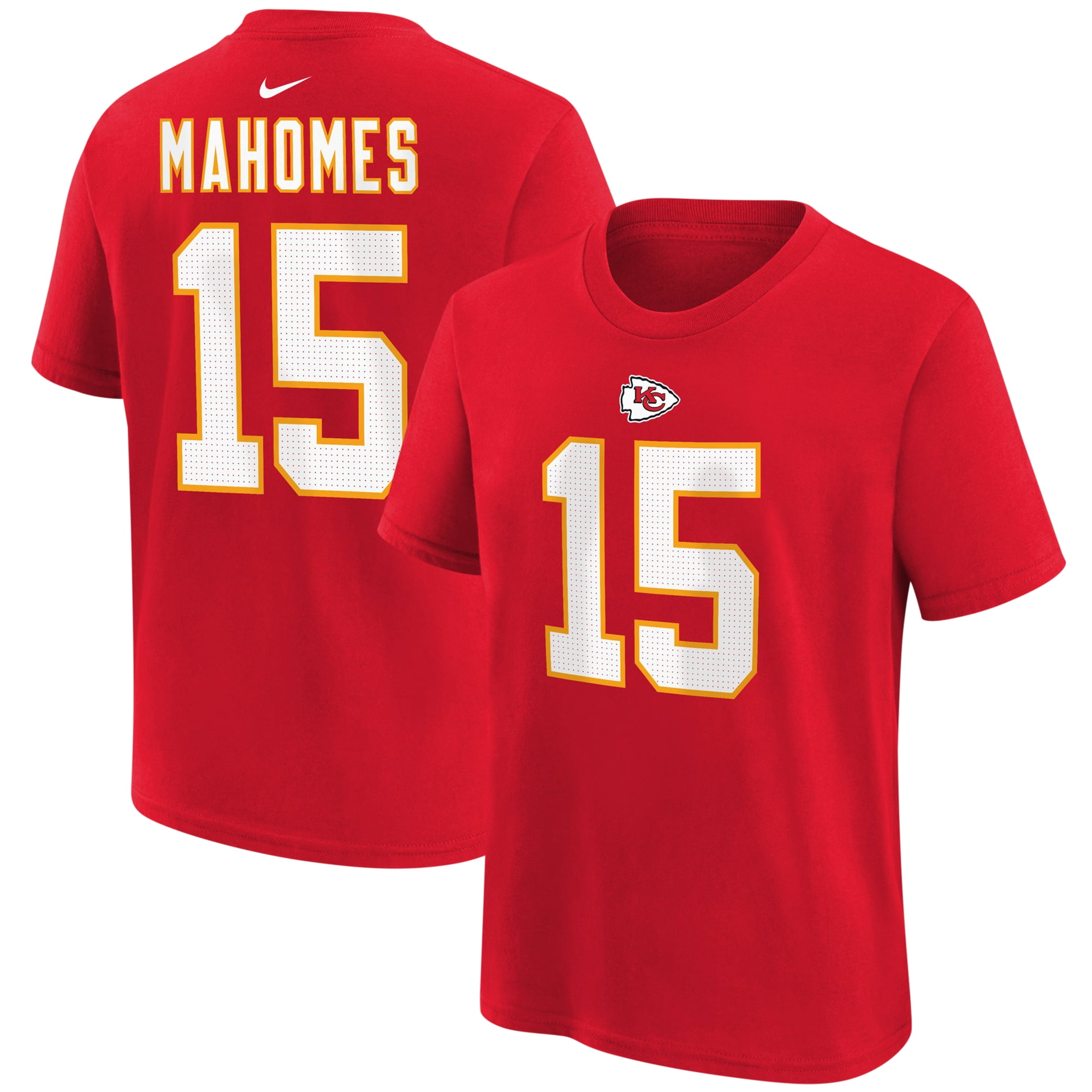 Youth Nike Patrick Mahomes Red Kansas City Chiefs Name & Number T-shirt ...
