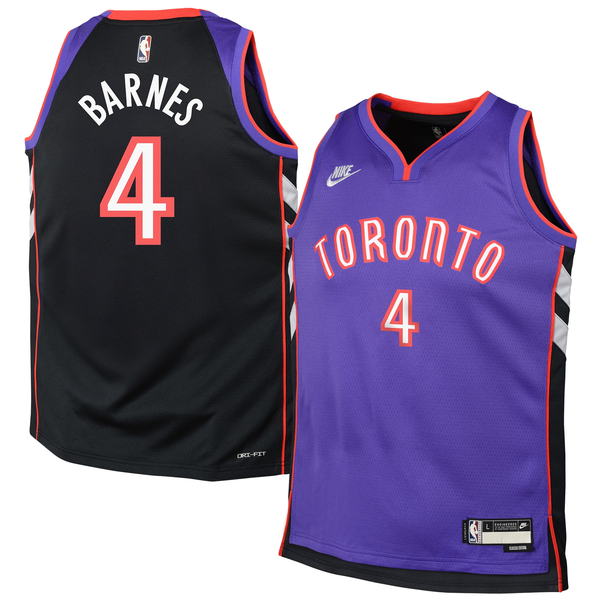 Youth Nike Scottie Barnes Purple Toronto Raptors 2024/25 Swingman ...