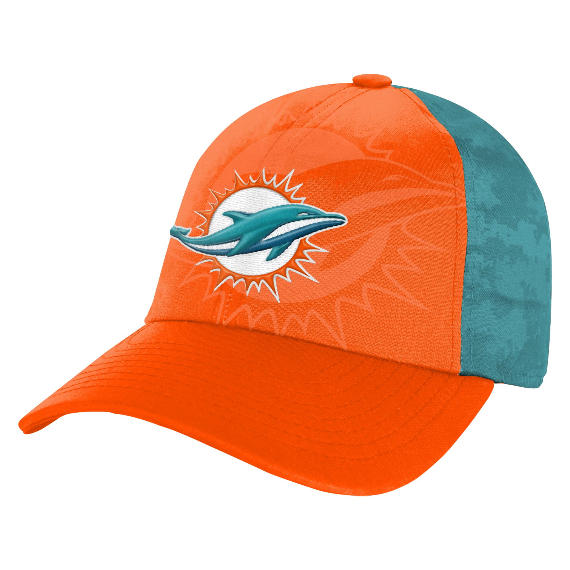 Youth Orange/Aqua Miami Dolphins Combine Two-Tone Adjustable Hat ...