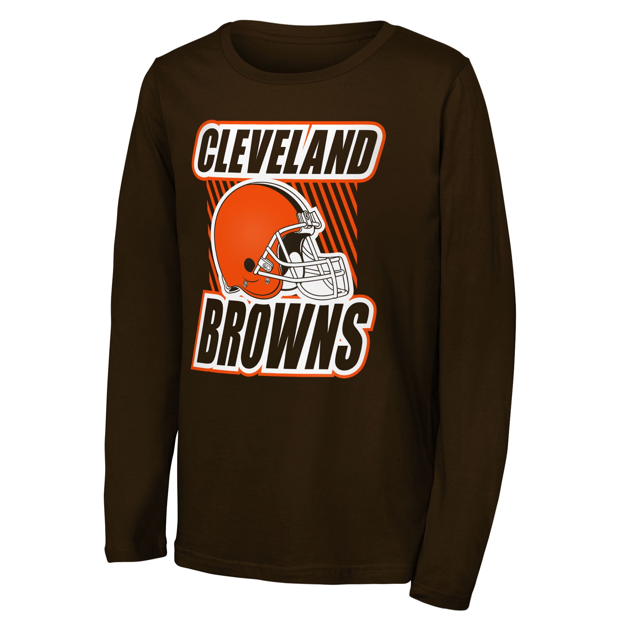 Youth Outerstuff Brown Cleveland Browns Never Settle Long Sleeve T ...
