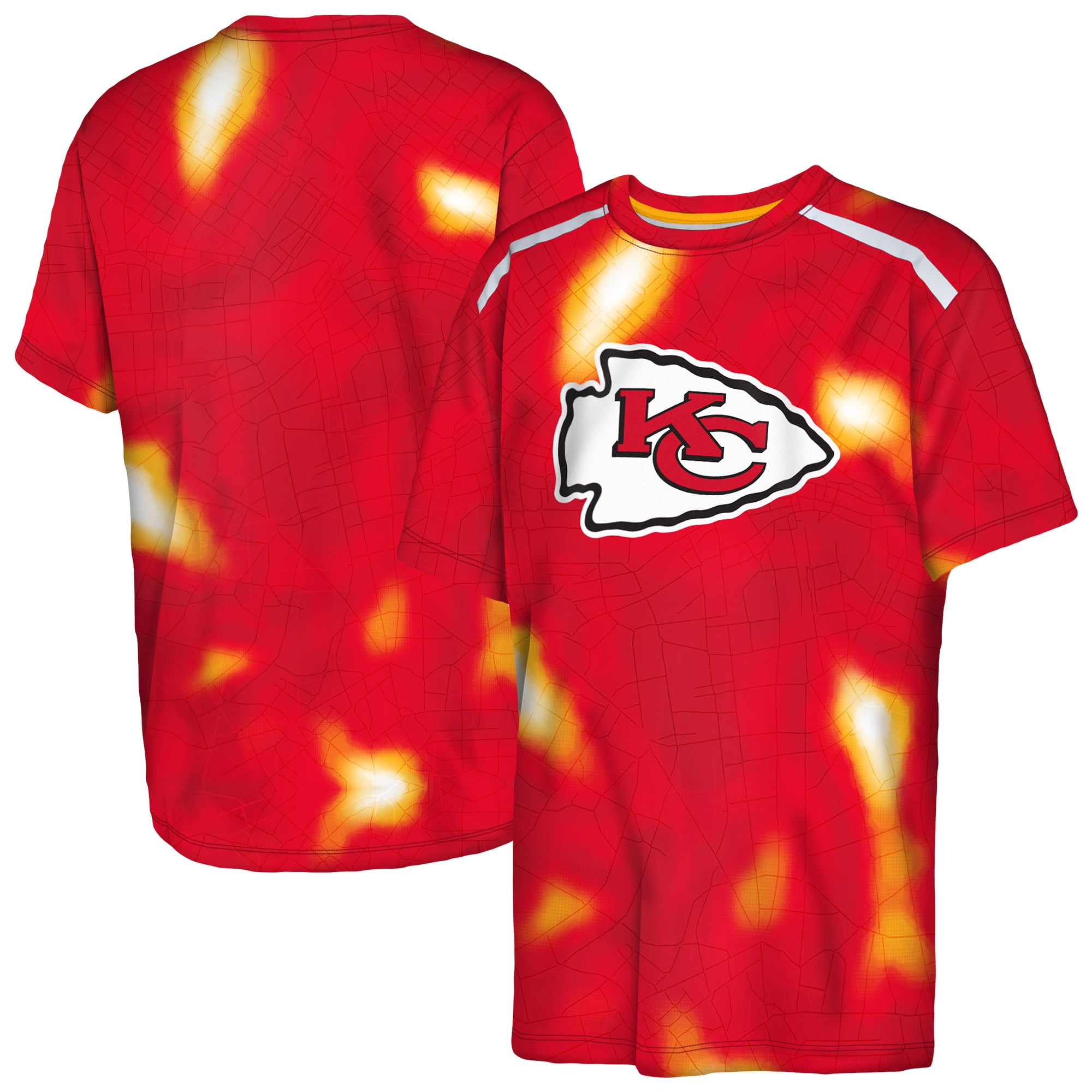 Youth Outerstuff Red Kansas City Chiefs End Zone Dri-Tek T-Shirt ...