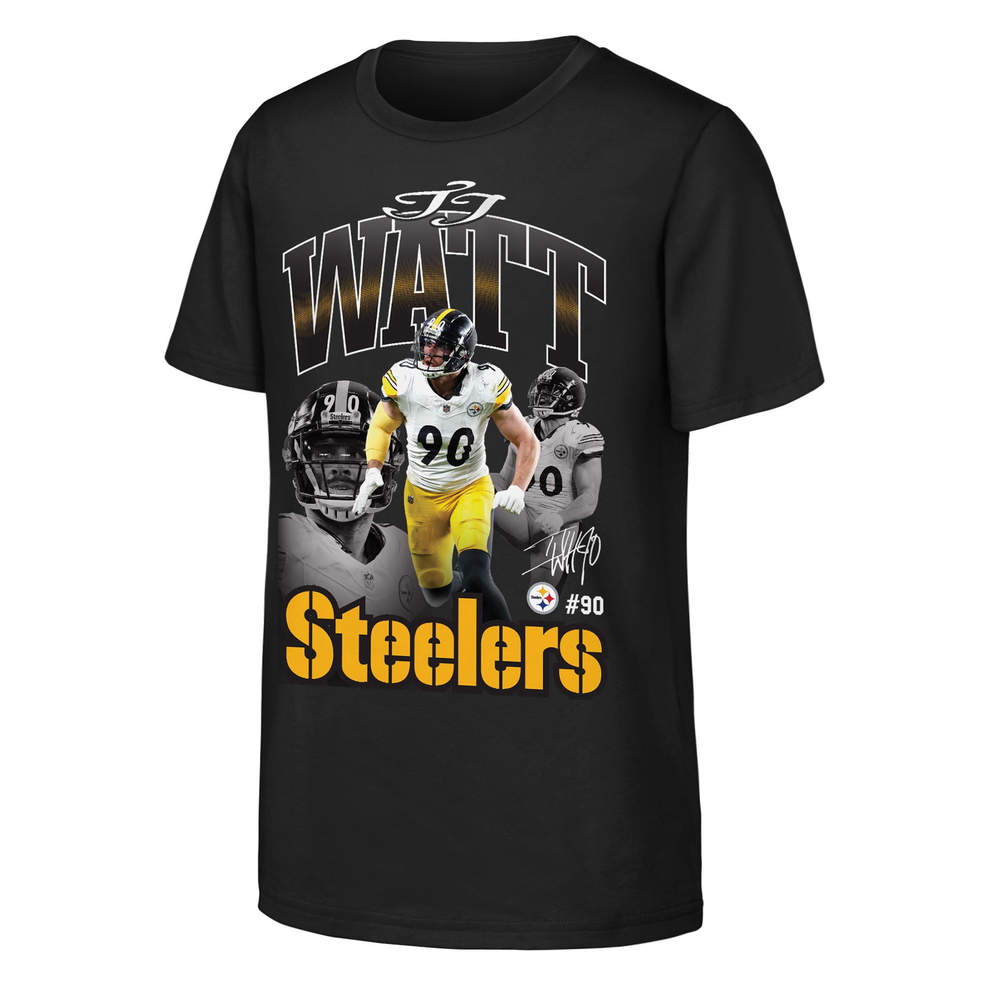 Youth Outerstuff T.J. Watt Black Pittsburgh Steelers Triple Pic T-Shirt ...