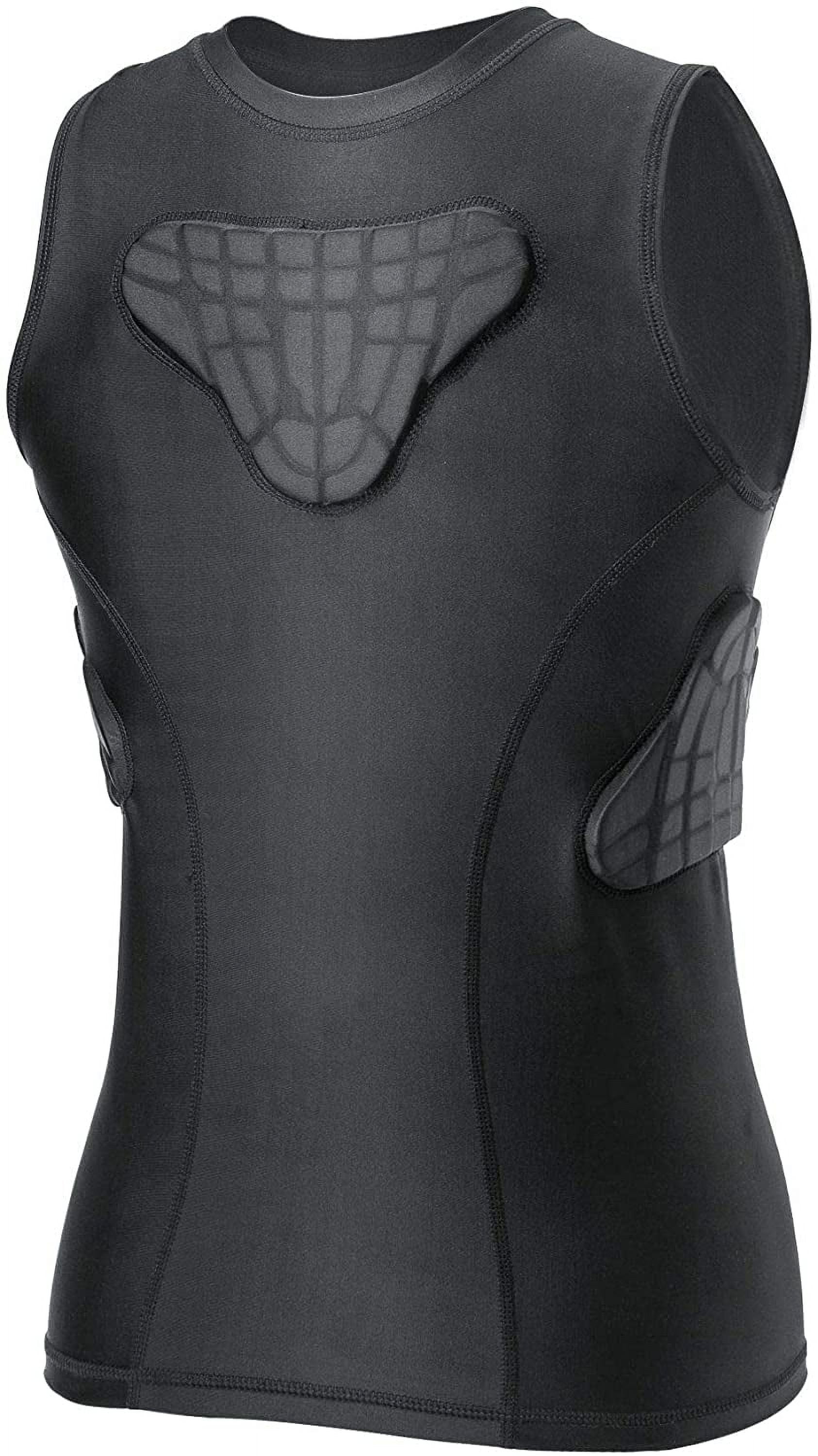 Youth Padded Compression Shirt Vest Chest Rib Protector for Rugby ...