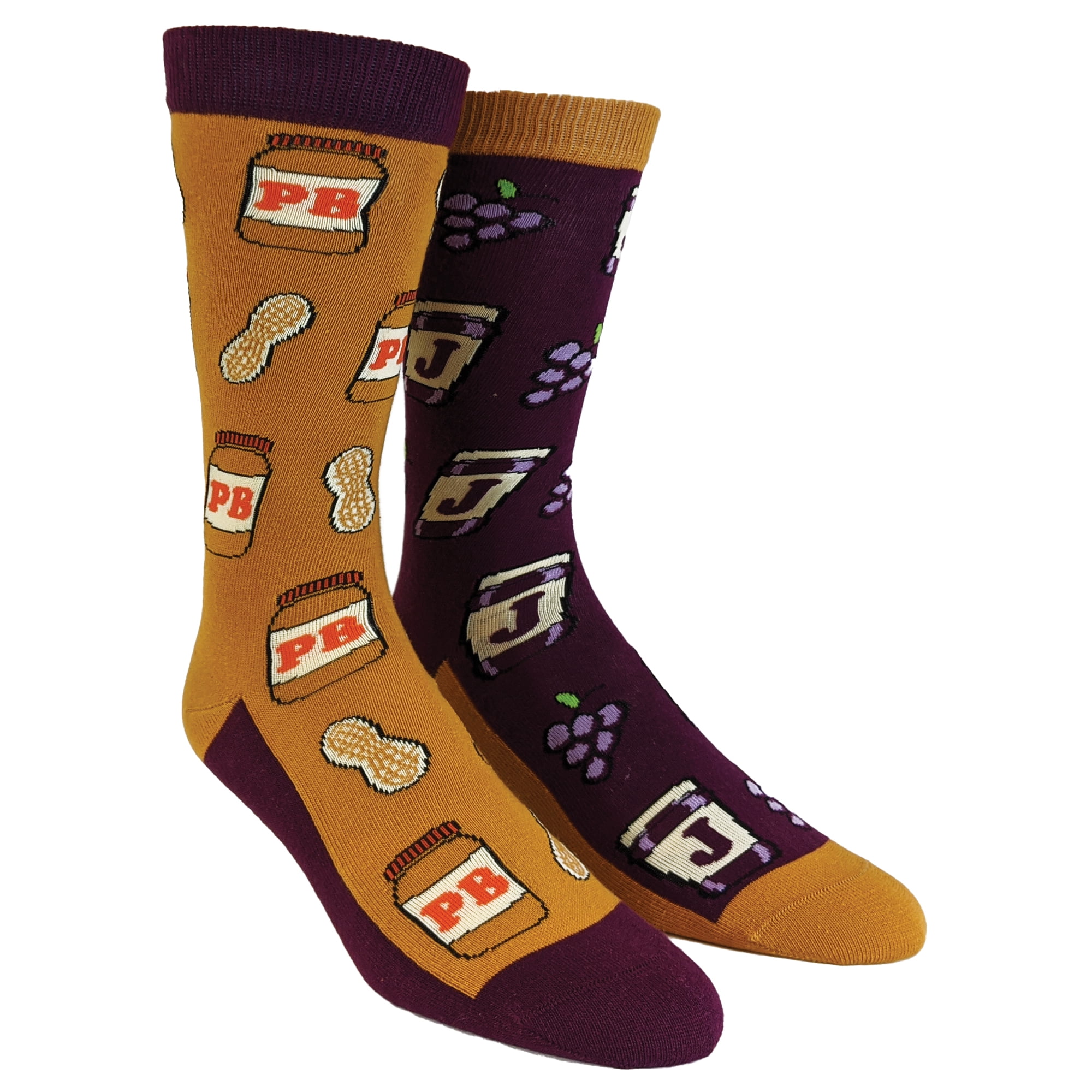 Youth Peanut Butter and Jelly Socks Funny Lunch Jam Sandwich Graphic ...