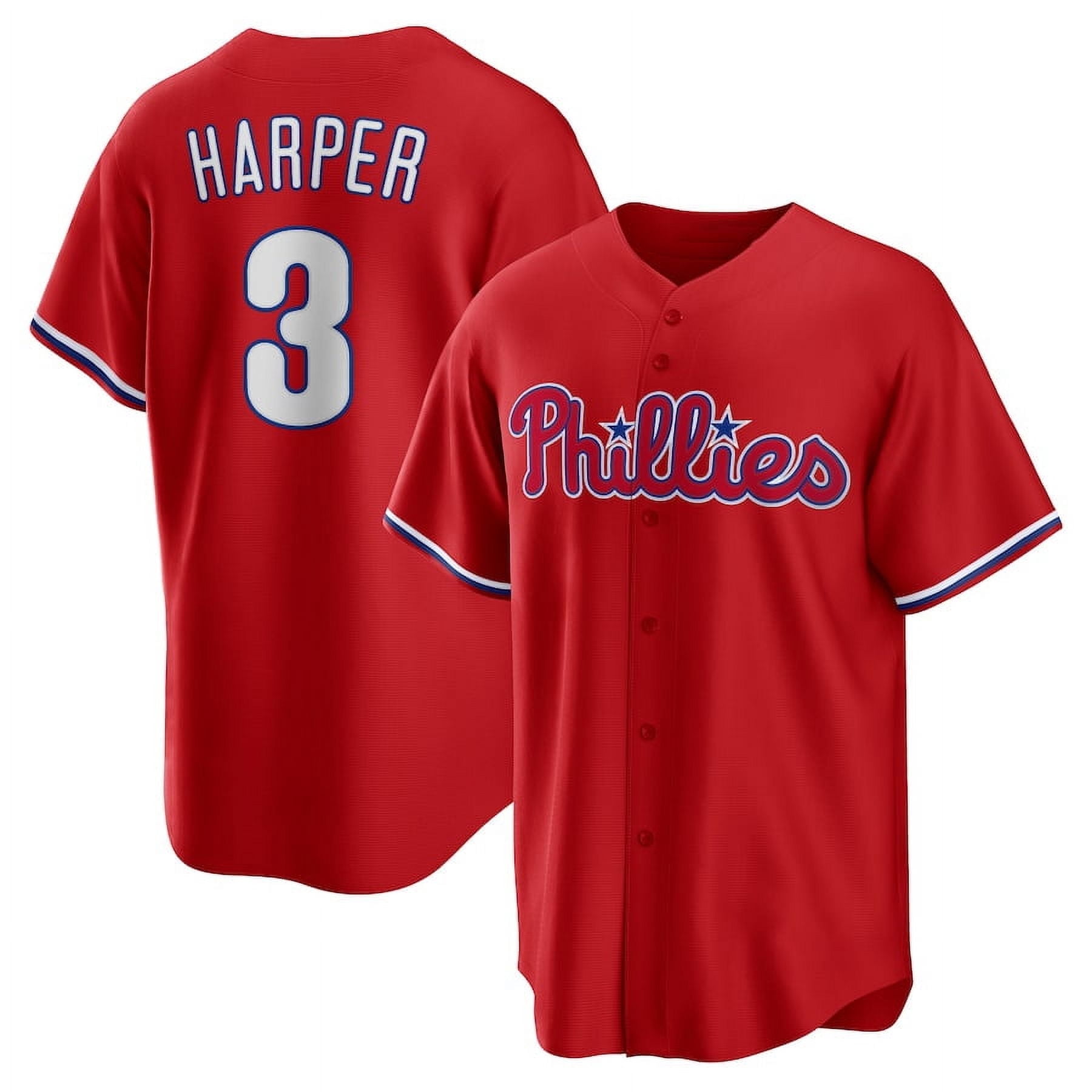 Youth Philadelphia Harper 3 Red Replica Stitched Player T-shirts Sports ...