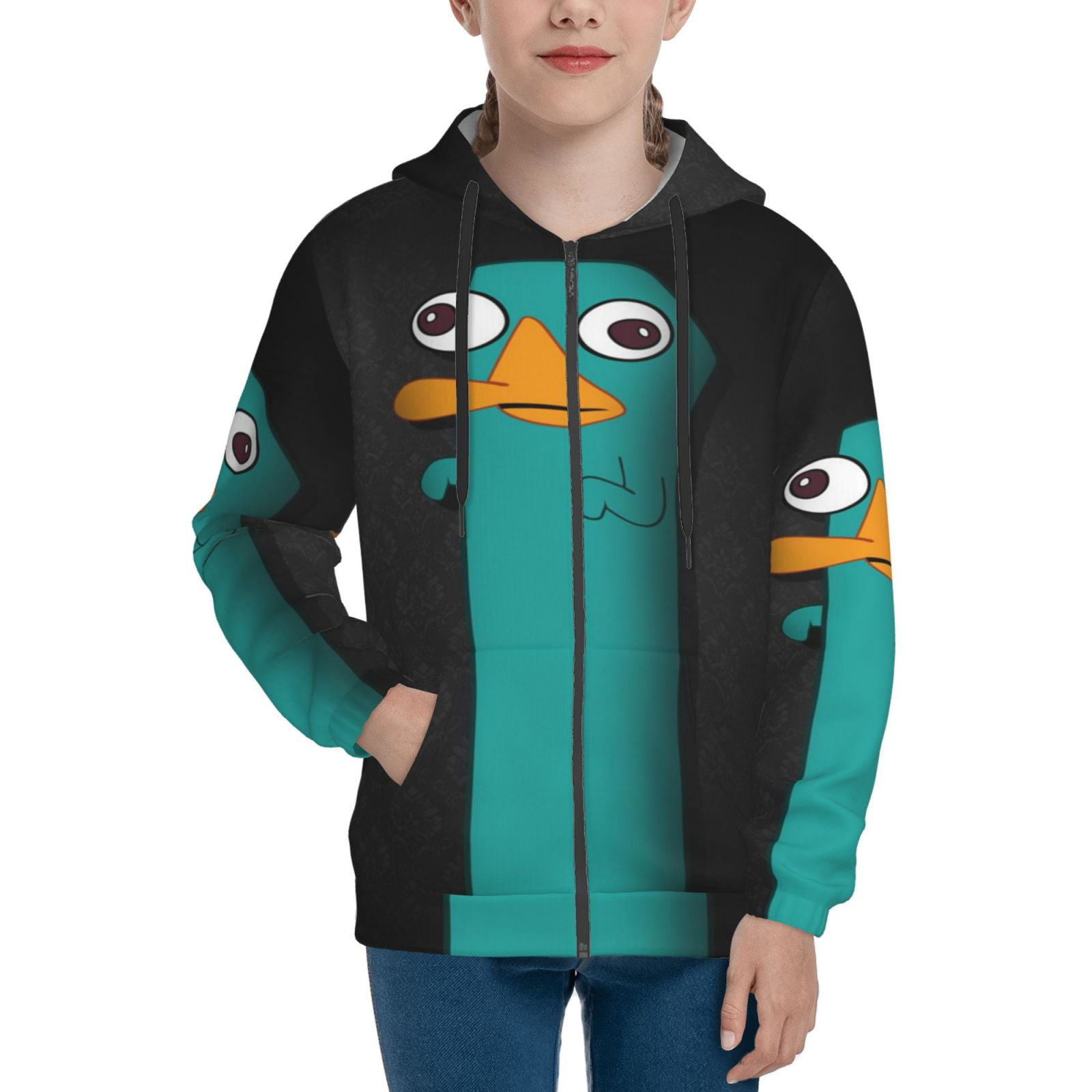 Youth Phineas Fer Hoodie Zip Up Graphic Hooded Sweatshirt with Pocket ...
