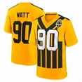 Youth Pittsburgh Watt 90 Gold Sports Player Game Stitched Name Number T ...