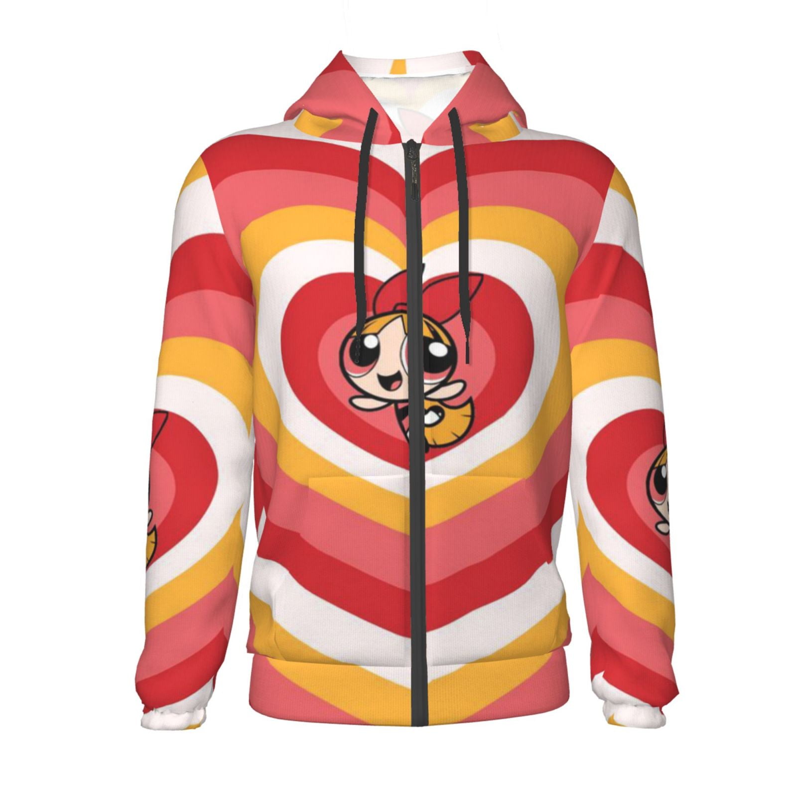 Youth Powerpuff Girls Zip Up Hoodie With Pocket Graphic Pullover Hooded ...