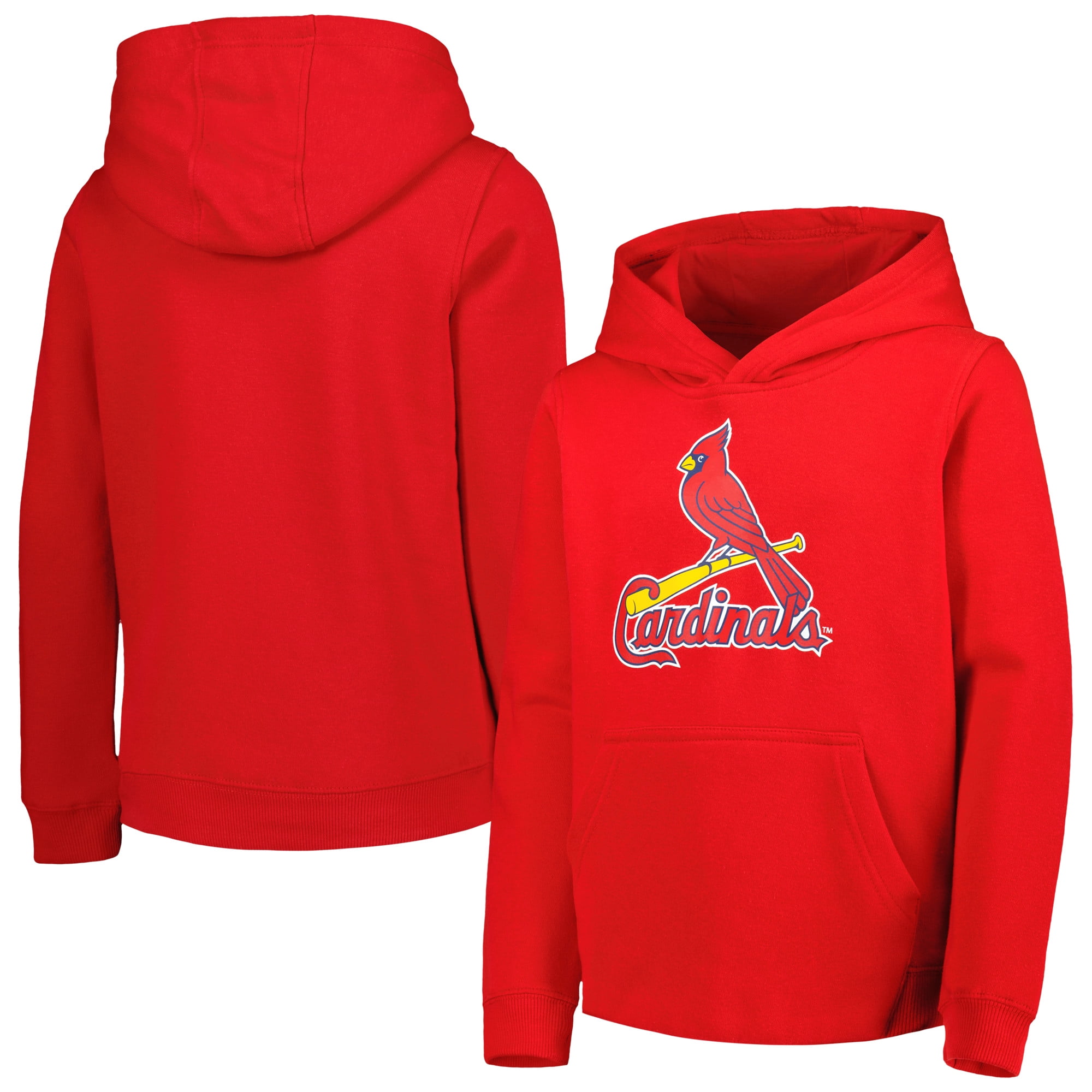 Youth Red St. Louis Cardinals Team Primary Logo Pullover Hoodie ...