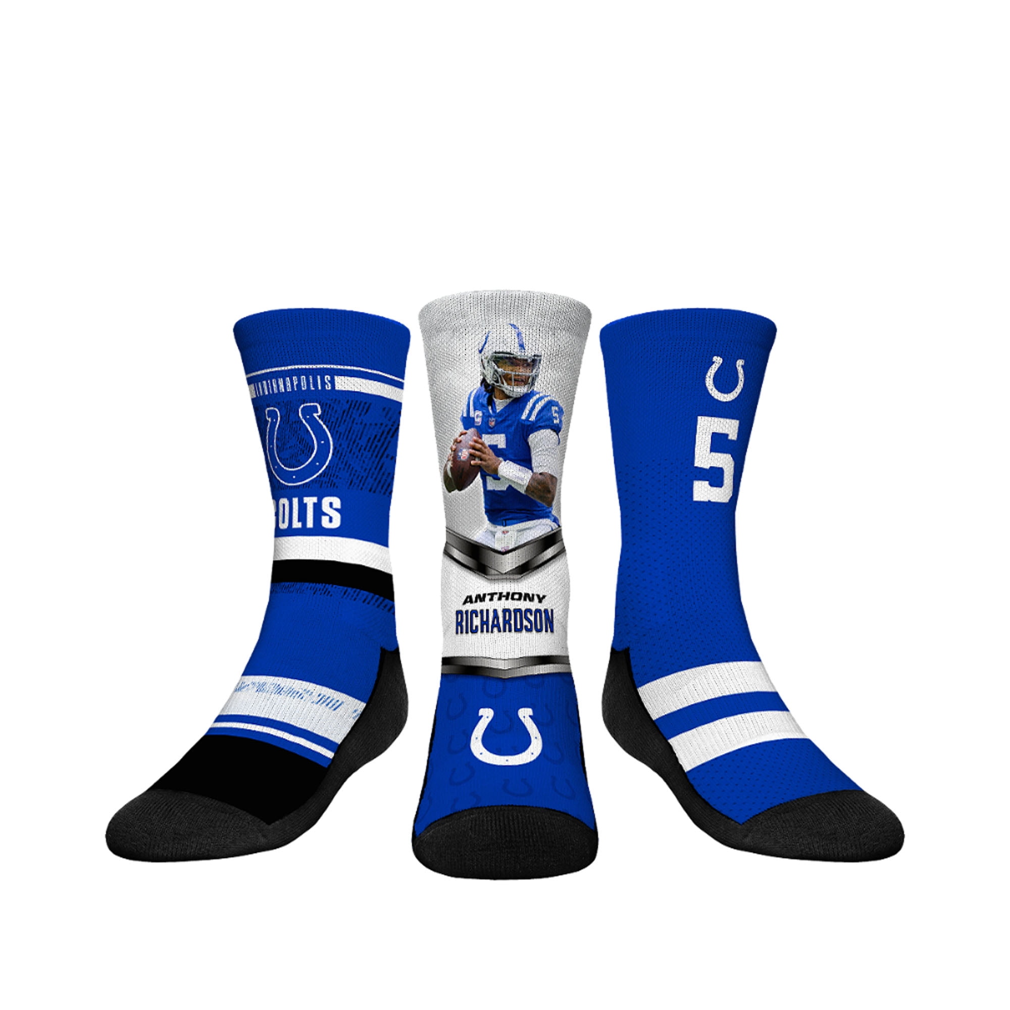 Youth Rock Em Socks Anthony Richardson Indianapolis Colts 3-Pack Crew ...