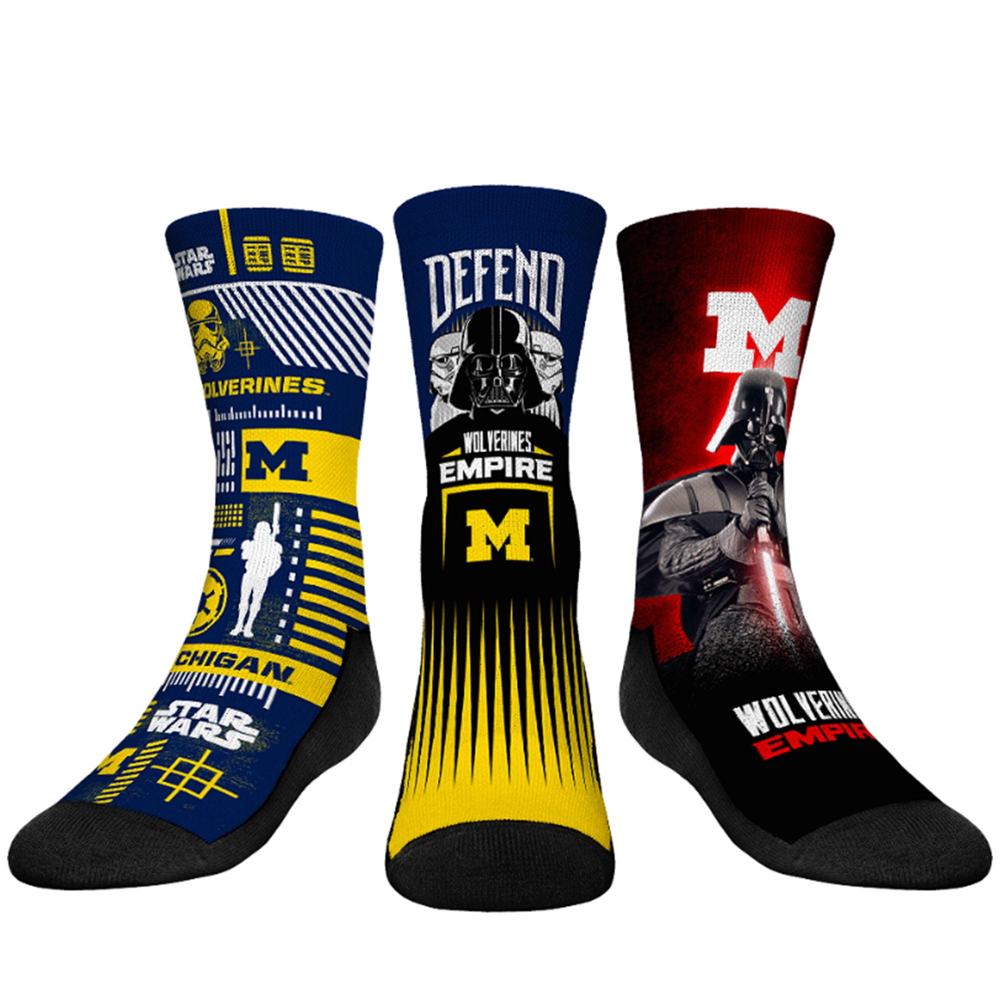 Youth Rock Em Socks Darth Vader & Stormtrooper Michigan Wolverines Star ...