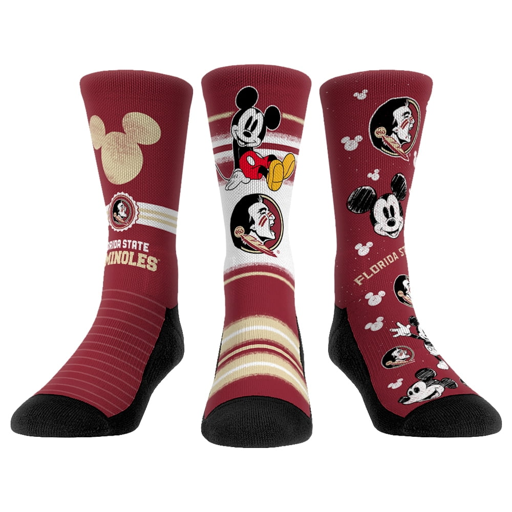 Youth Rock Em Socks Florida State Seminoles Logo Disney Three-Pack Crew ...