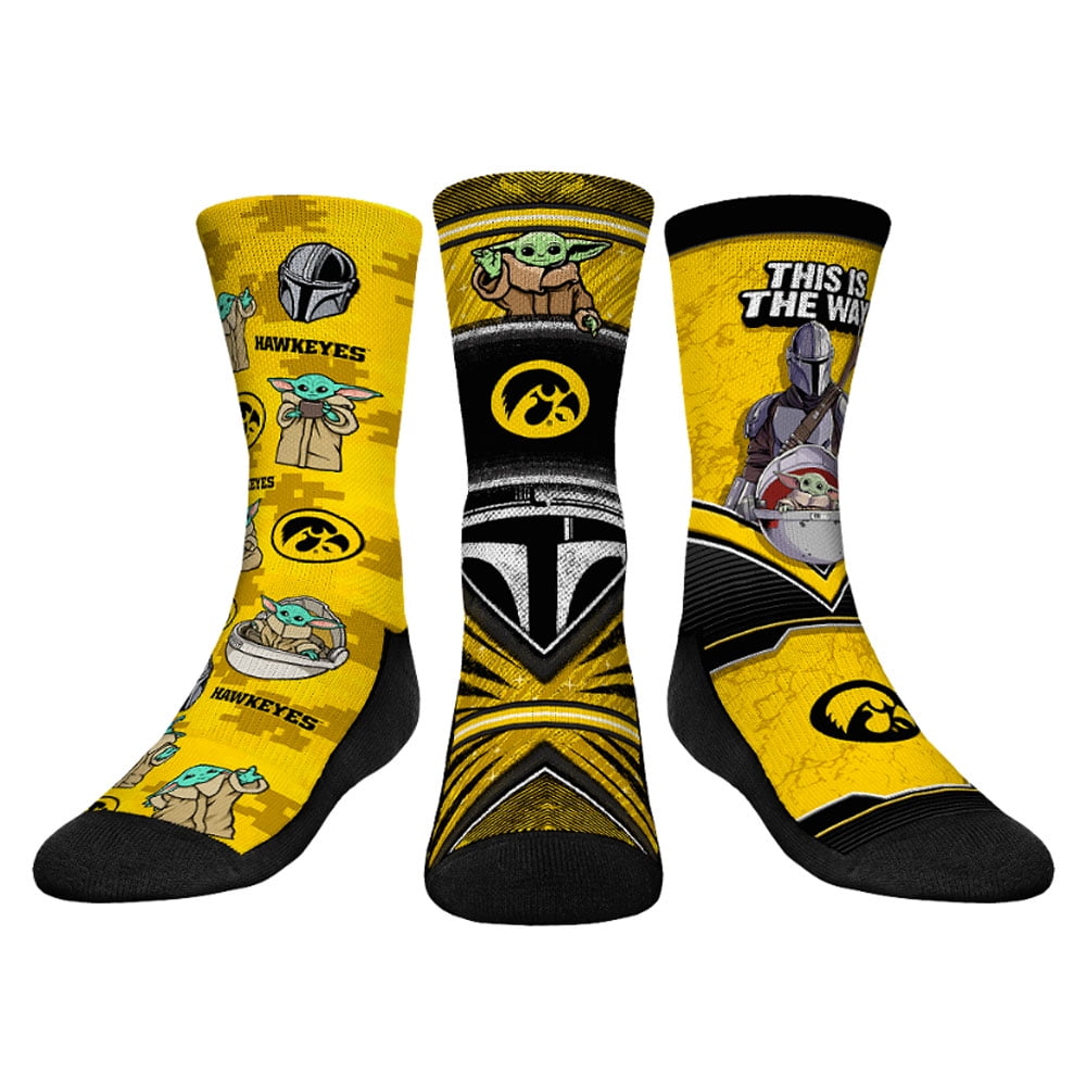 Youth Rock Em Socks Iowa Hawkeyes The Mandalorian 3-Pack Crew Socks ...