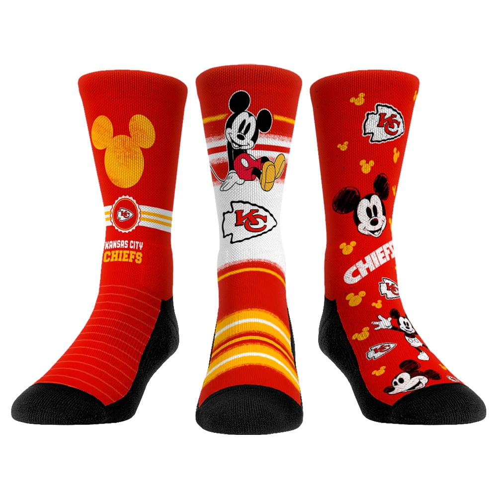 Youth Rock Em Socks Kansas City Chiefs Disney Three-Pack Crew Socks Set ...