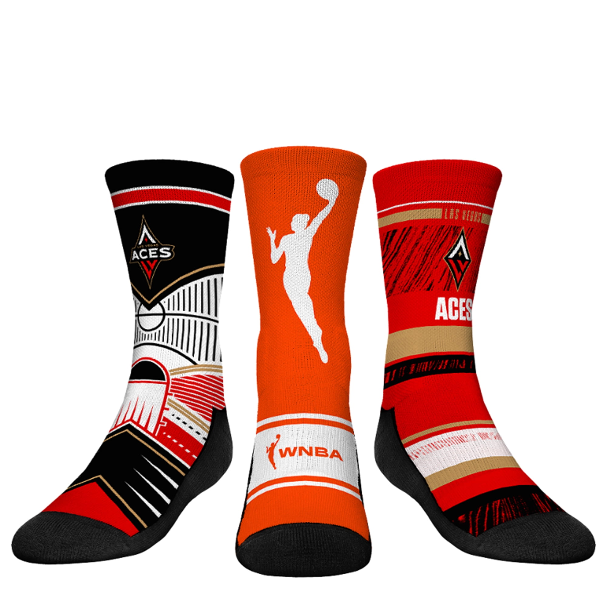 Youth Rock Em Socks Las Vegas Aces Three-Pack Crew Socks Set - Walmart.com