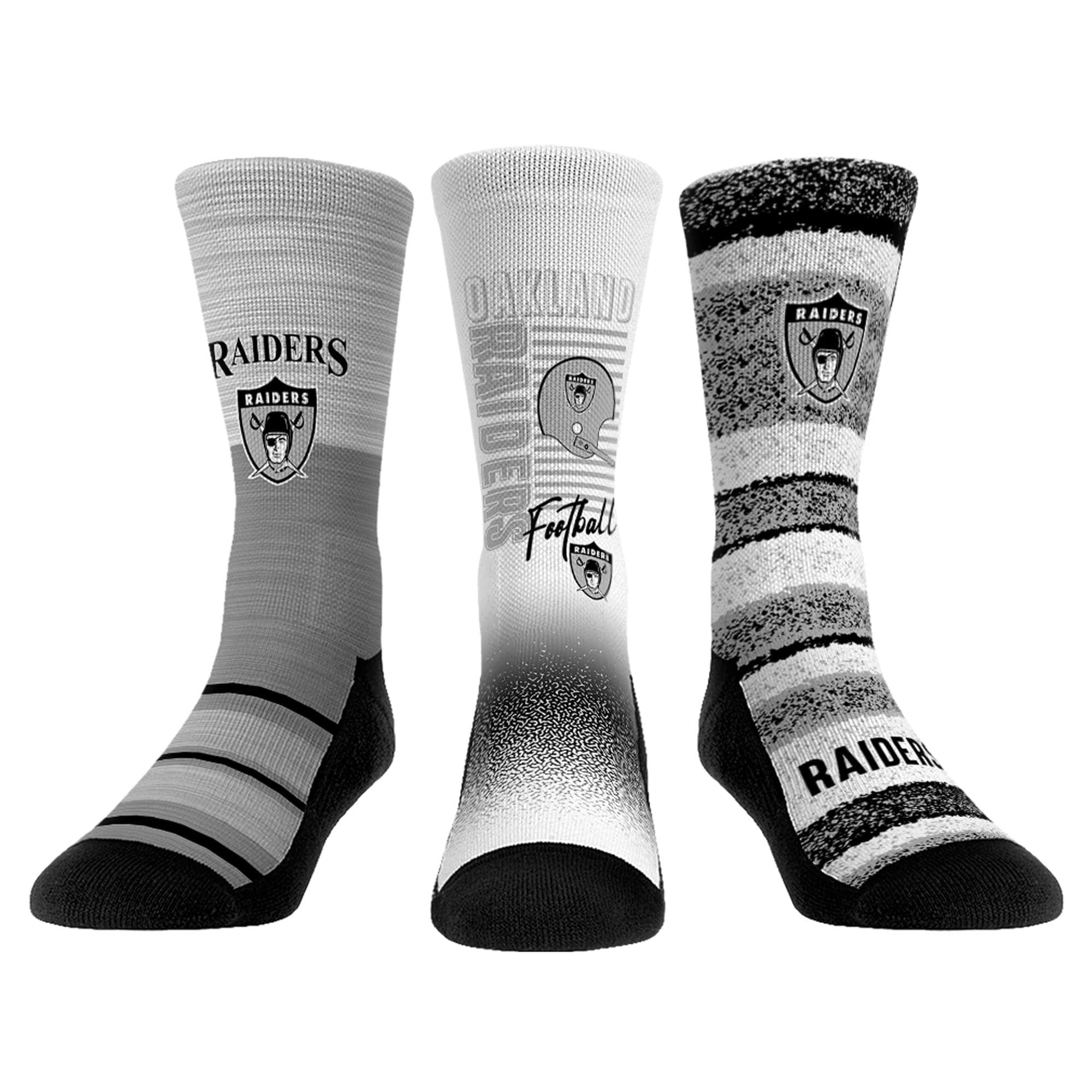 Youth Rock Em Socks Las Vegas Raiders Throwback Three-Pack Crew Sock ...