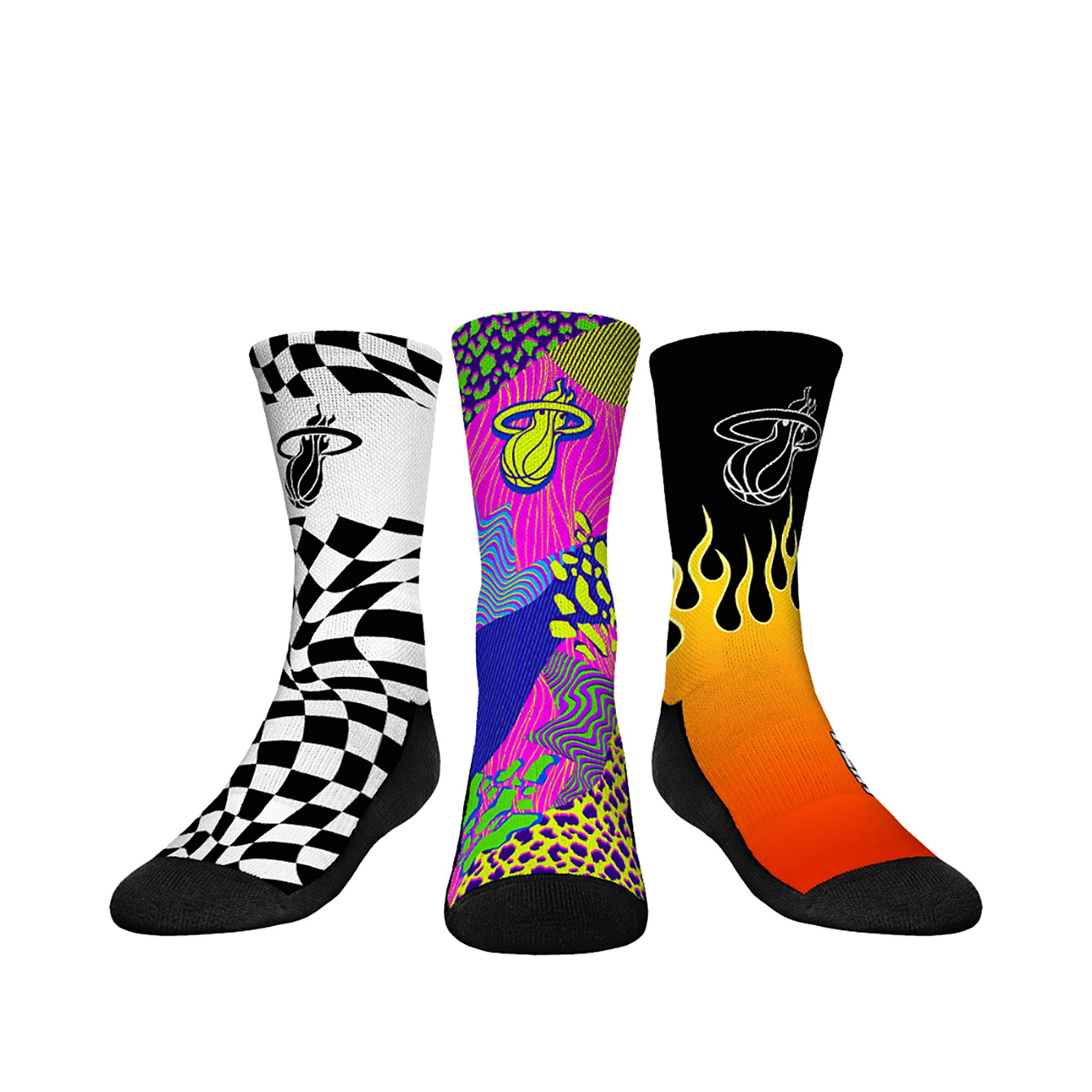 Youth Rock Em Socks Miami Heat Team Vibes Three-Pack Crew Socks Set ...