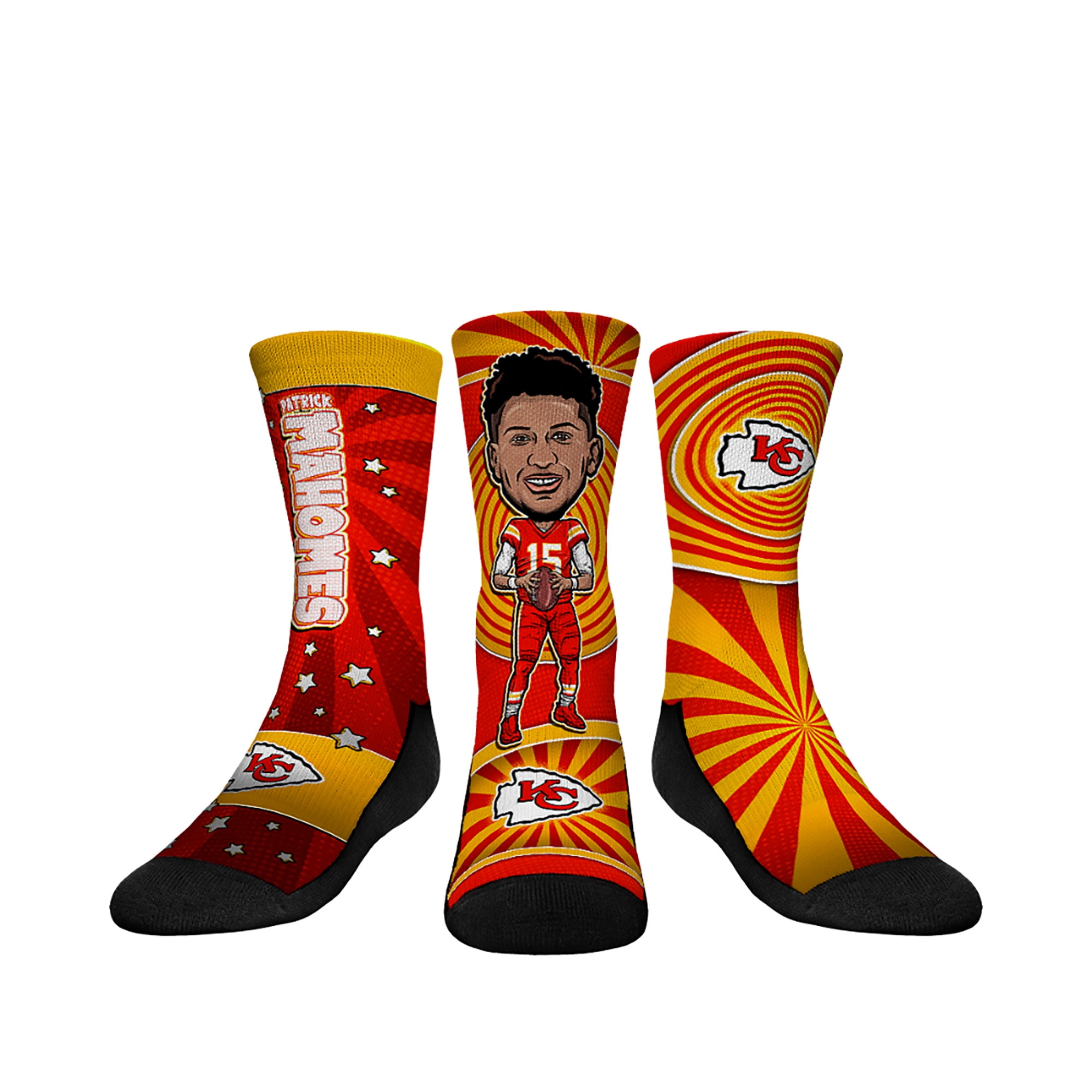 Youth Rock Em Socks Patrick Mahomes Kansas City Chiefs Three-Pack ...