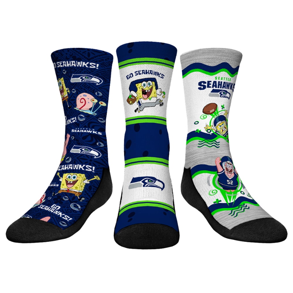 Youth Rock Em Socks Seattle Seahawks NFL x Nickelodeon Spongebob ...