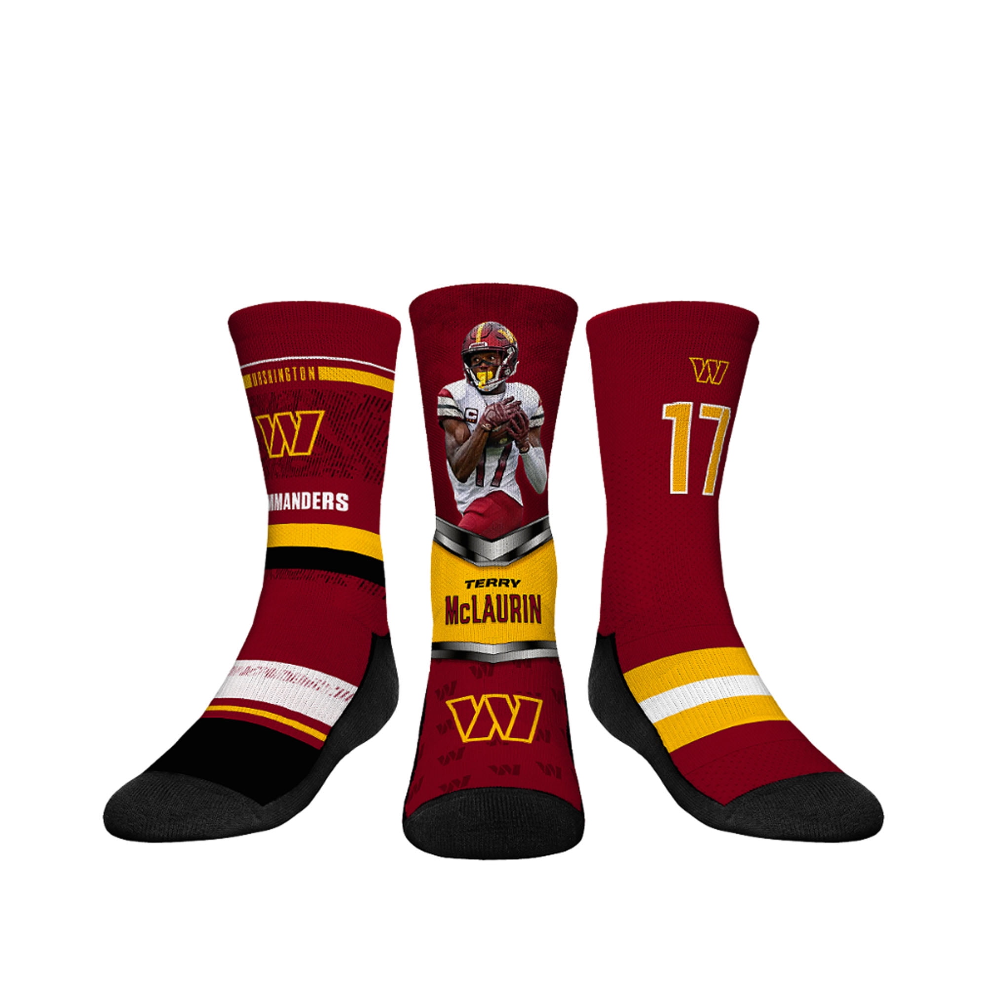 Youth Rock Em Socks Terry McLaurin Washington Commanders 3-Pack Crew ...