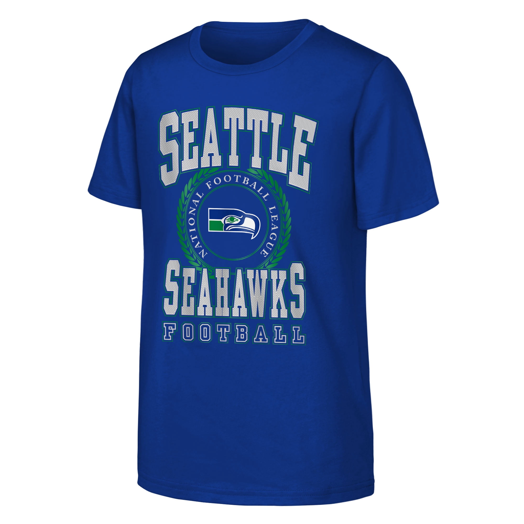 Youth Royal Seattle Seahawks Stitched Up Retro Logo T-Shirt - Walmart.com