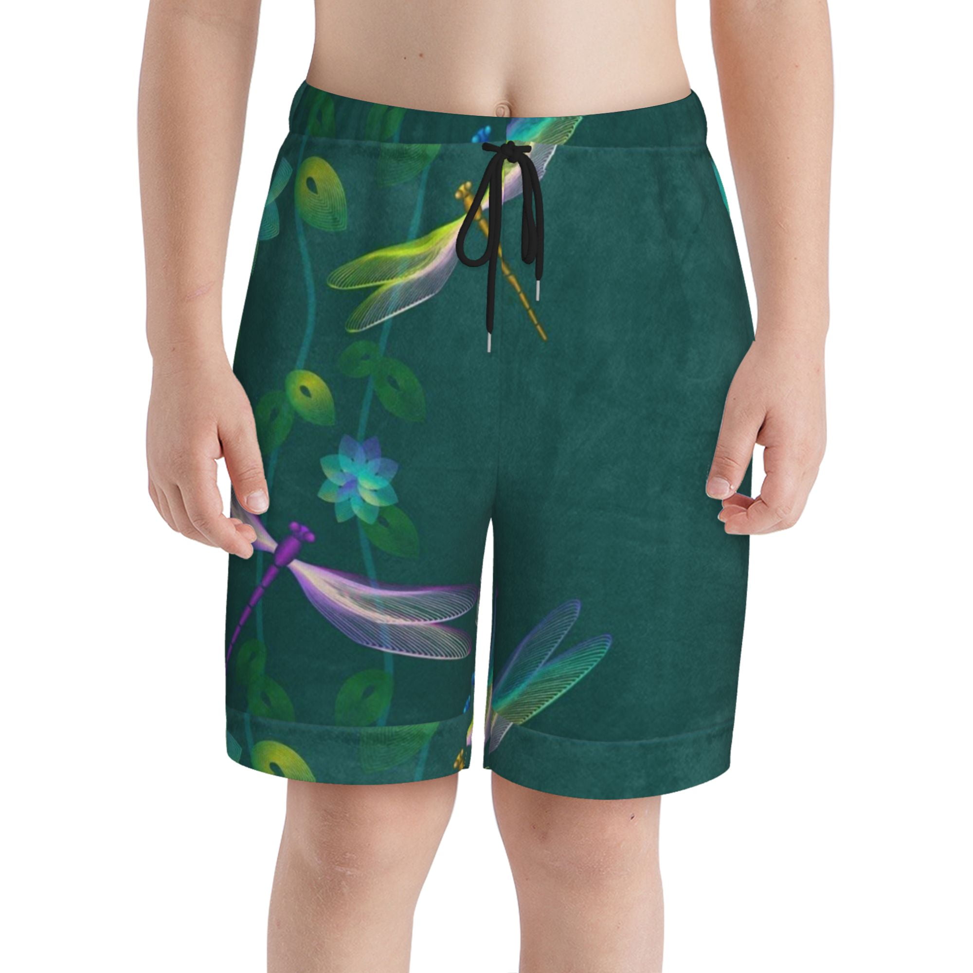 Youth'S Swim Trunks Dragonfly Flower Swim Shorts Print Beach Board ...