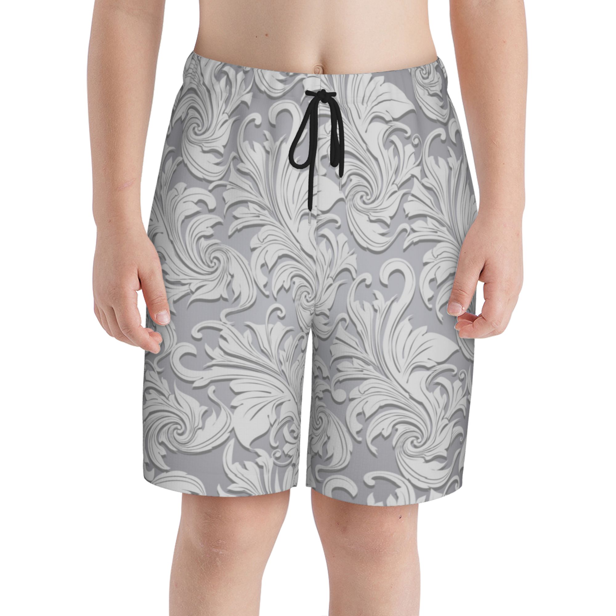 Youth'S Swim Trunks European Classical Flower Background Swim Shorts ...
