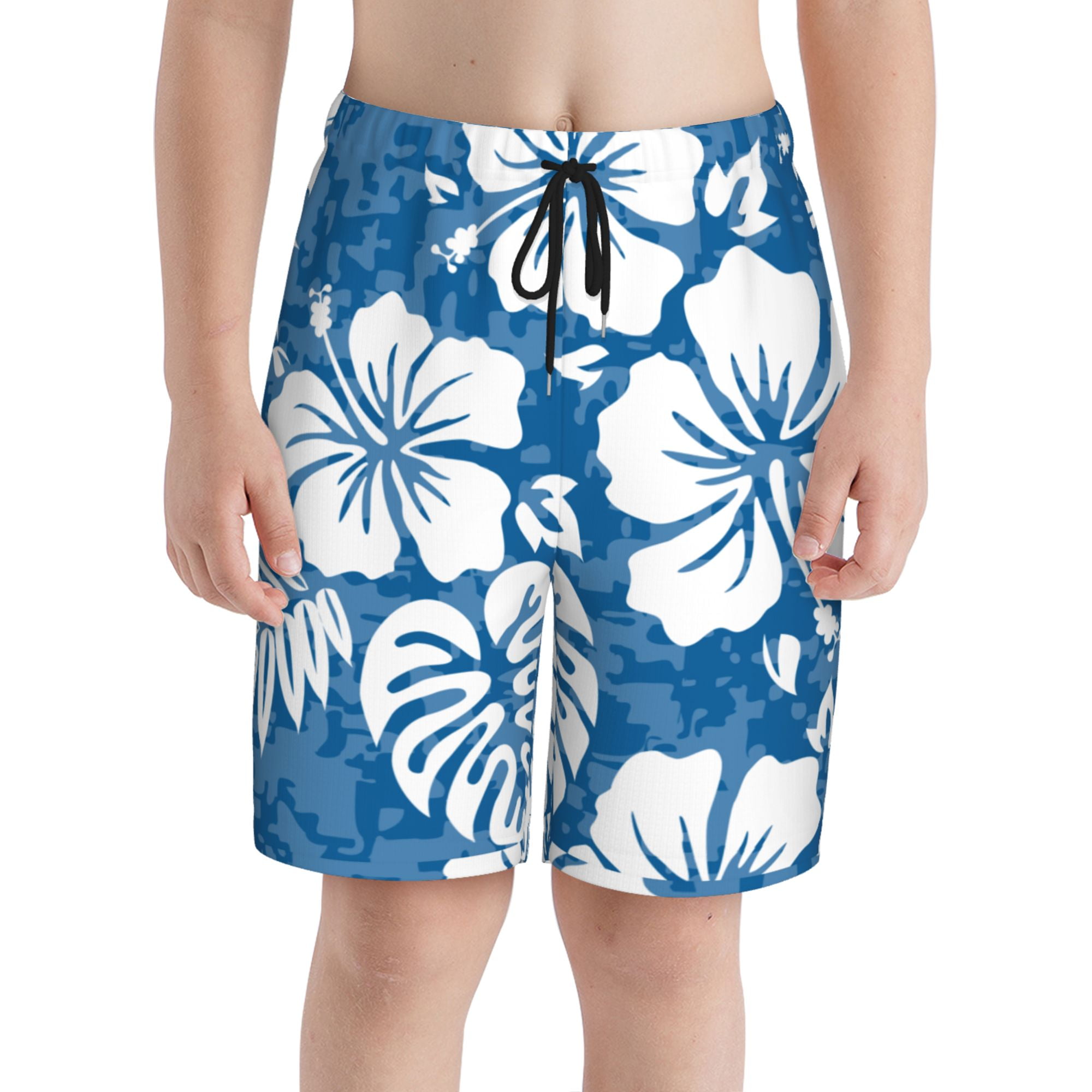 Youth'S Swim Trunks Flower Aloha Hawaiian Swim Shorts Print Beach Board ...