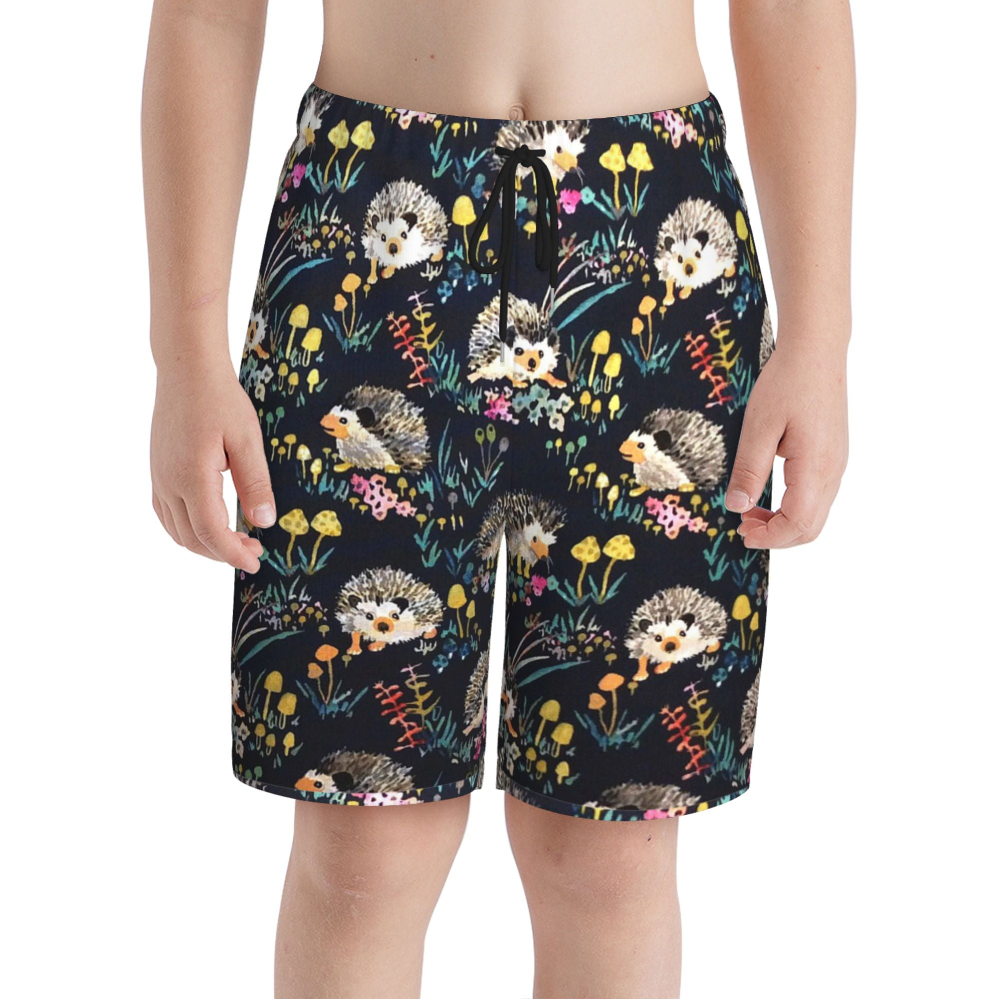 Youth'S Swim Trunks Pattern Hedgehog Swim Shorts Print Beach Board ...