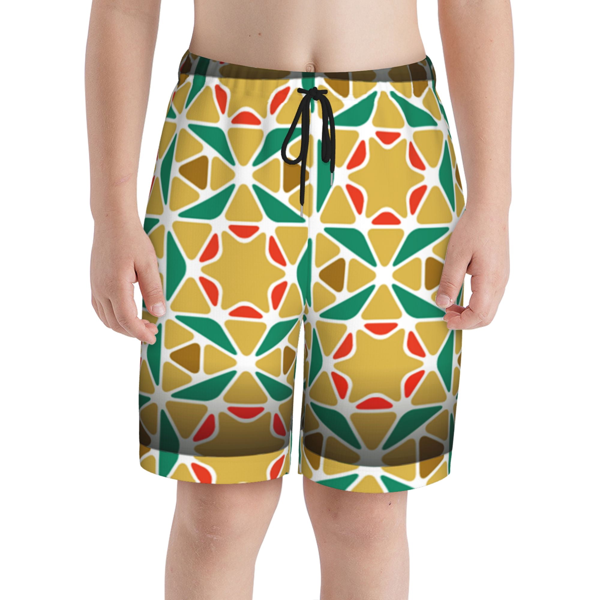 Youth'S Swim Trunks Retro Geometric Pattern Swim Shorts Print Beach ...