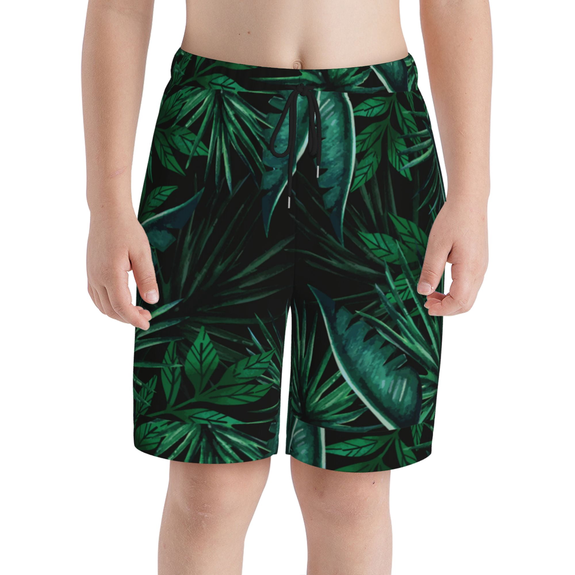 Youth'S Swim Trunks Tropical Plant Leaves Swim Shorts Print Beach Board ...