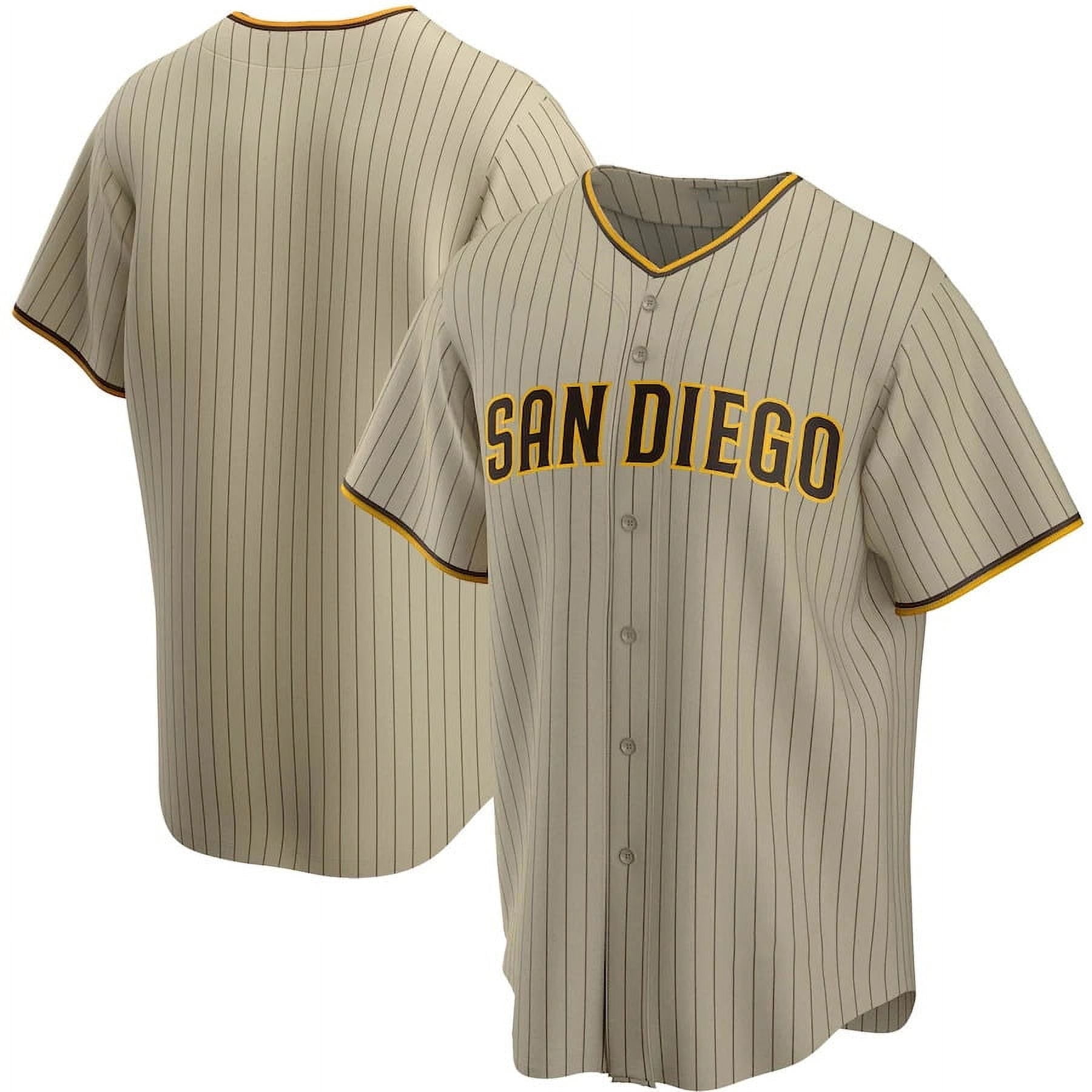 Youth San Diego Tan Replica Stitched Blank Team T-shirts Sports Tops ...