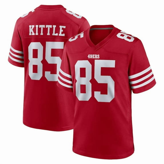 Youth San Francisco Kittle 85 Scarlet Sports Player Game Stitched Name ...