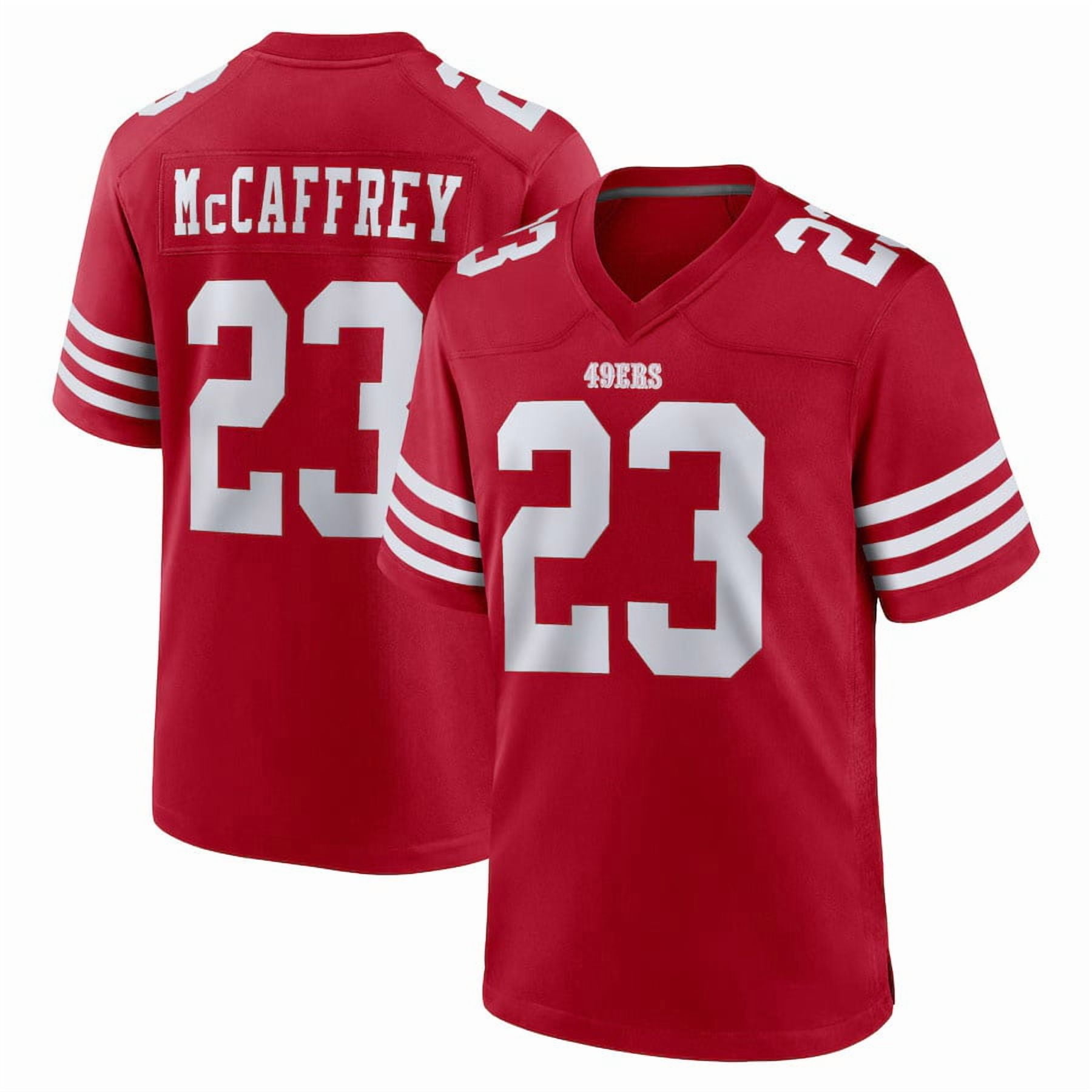 Youth San Francisco McCaffrey 23 Scarlet Sports Player Game Stitched ...