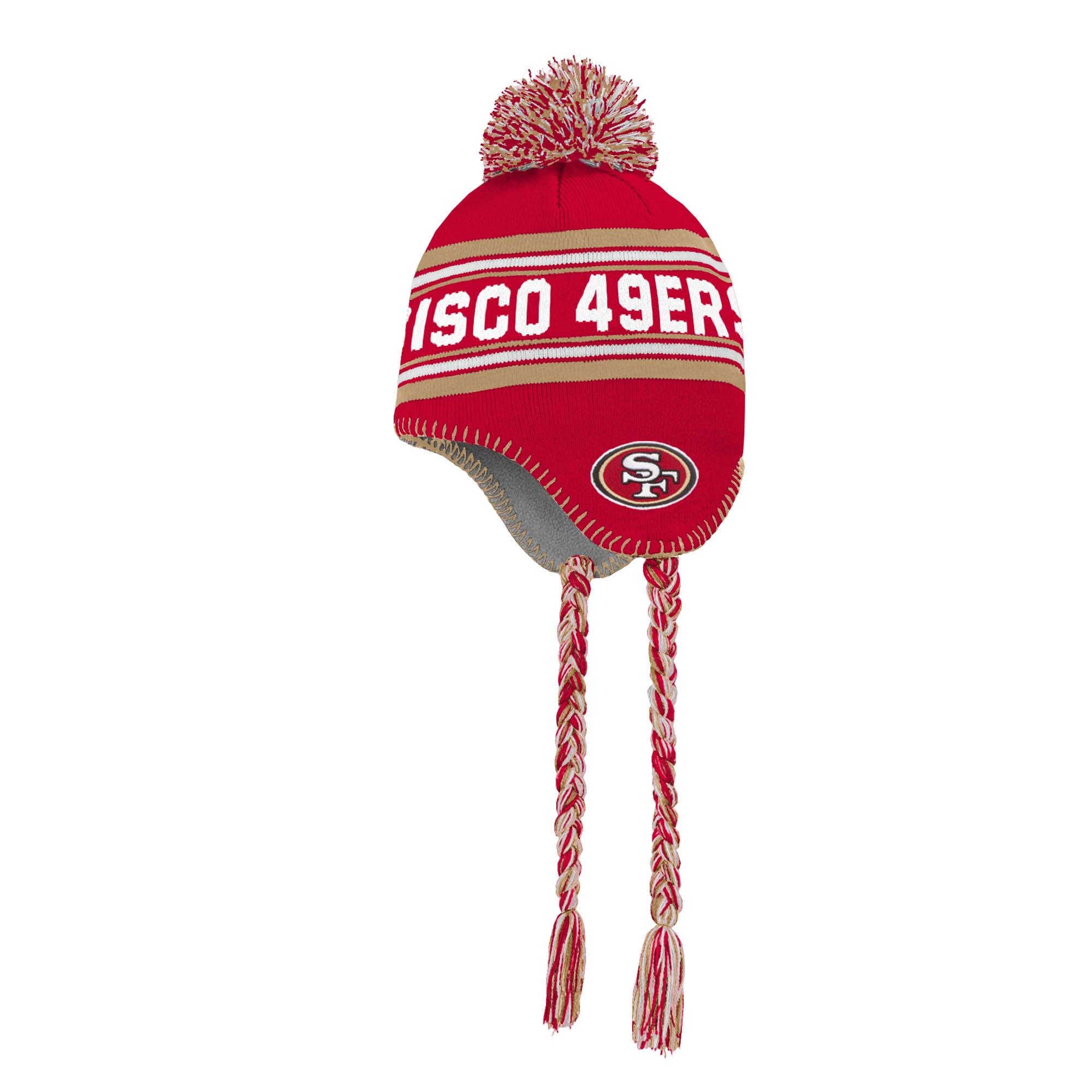 Youth Outerstuff Scarlet San Francisco 49ers Jacquard Tassel Knit Hat ...