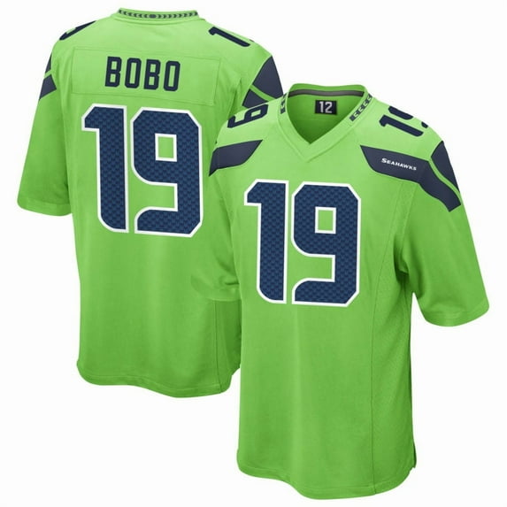 Youth Seattle Bobo 19 Green Sports Player Game Stitched Name Number T ...