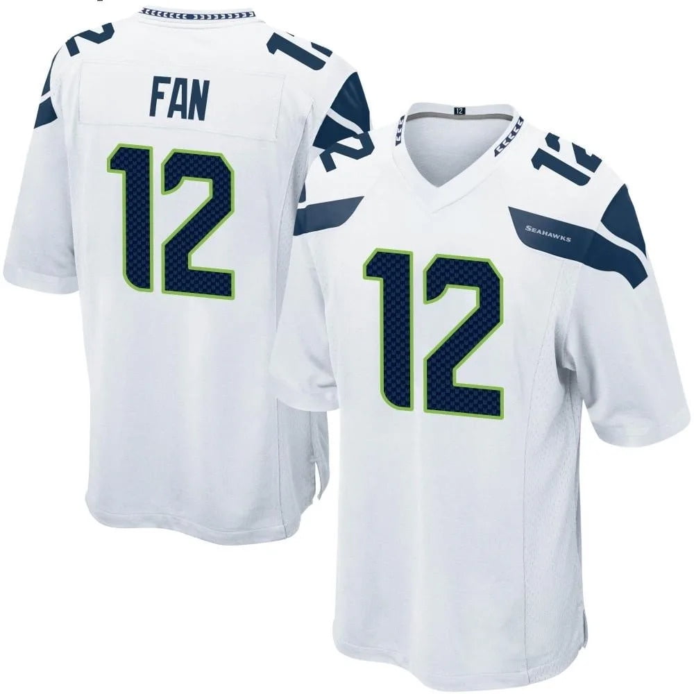 Youth Seattle Fan 12 White Sports Player Game Stitched Name Number T ...