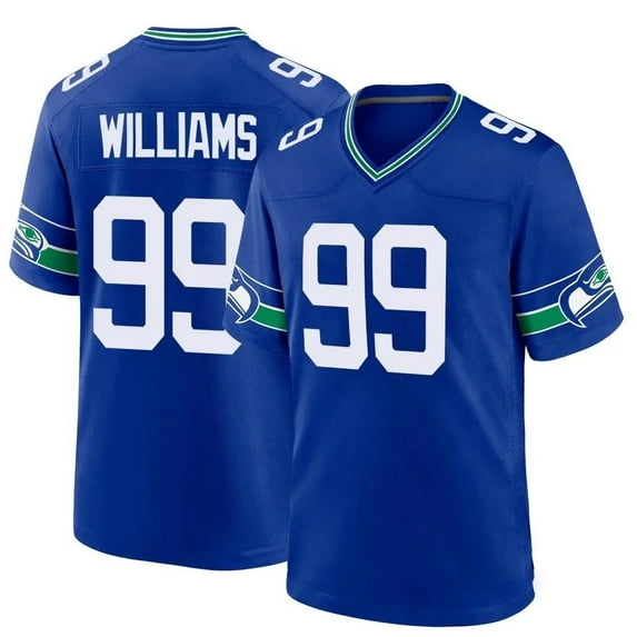Youth Seattle Williams 99 Royal Sports Player Game Stitched Name Number ...
