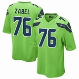 Youth Seattle Zabel 76 Green Sports Player Game Stitched Name Number T ...
