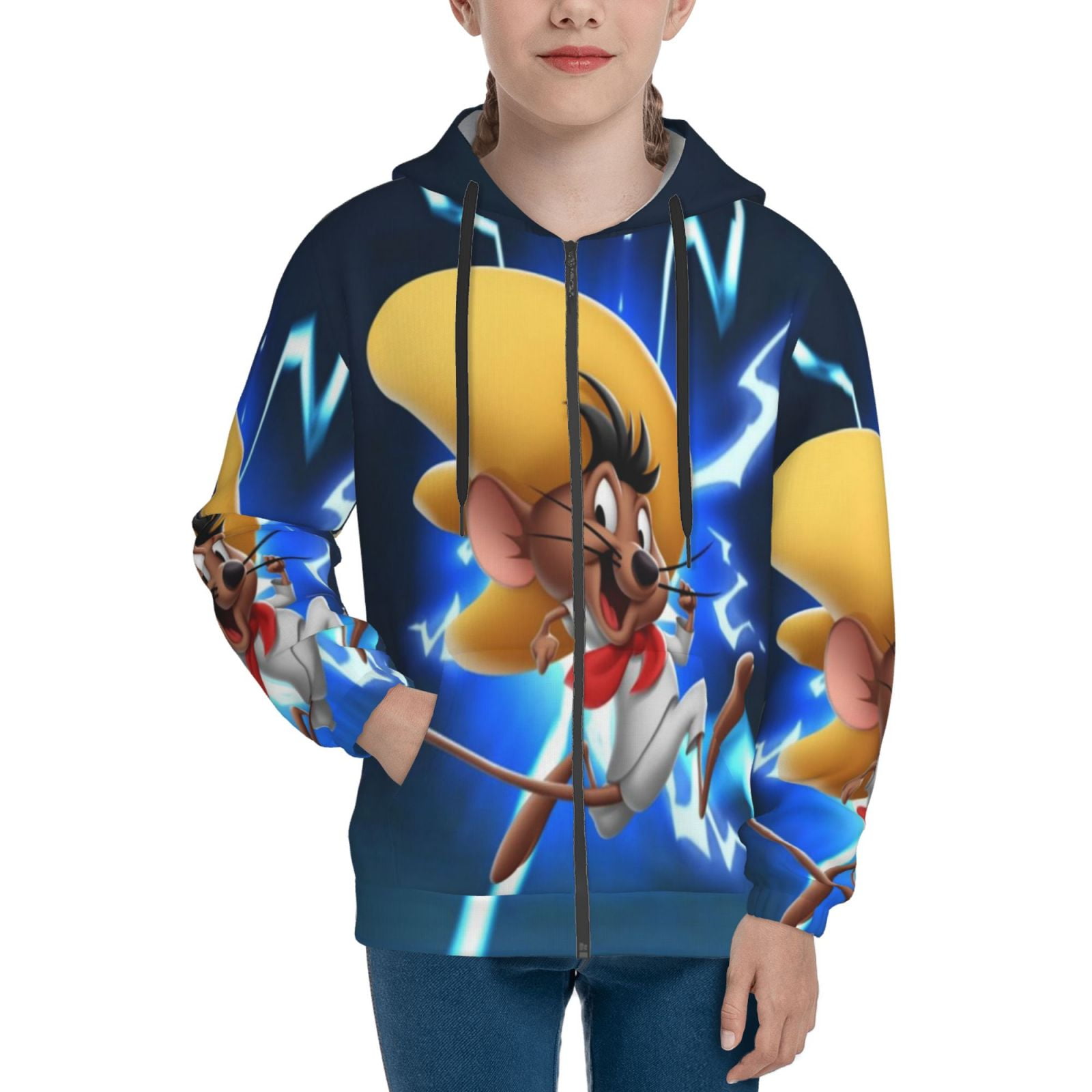 Youth Speedy Gon-Zale Hoodies Casual Daily Basic Zip Up Hoodie With ...