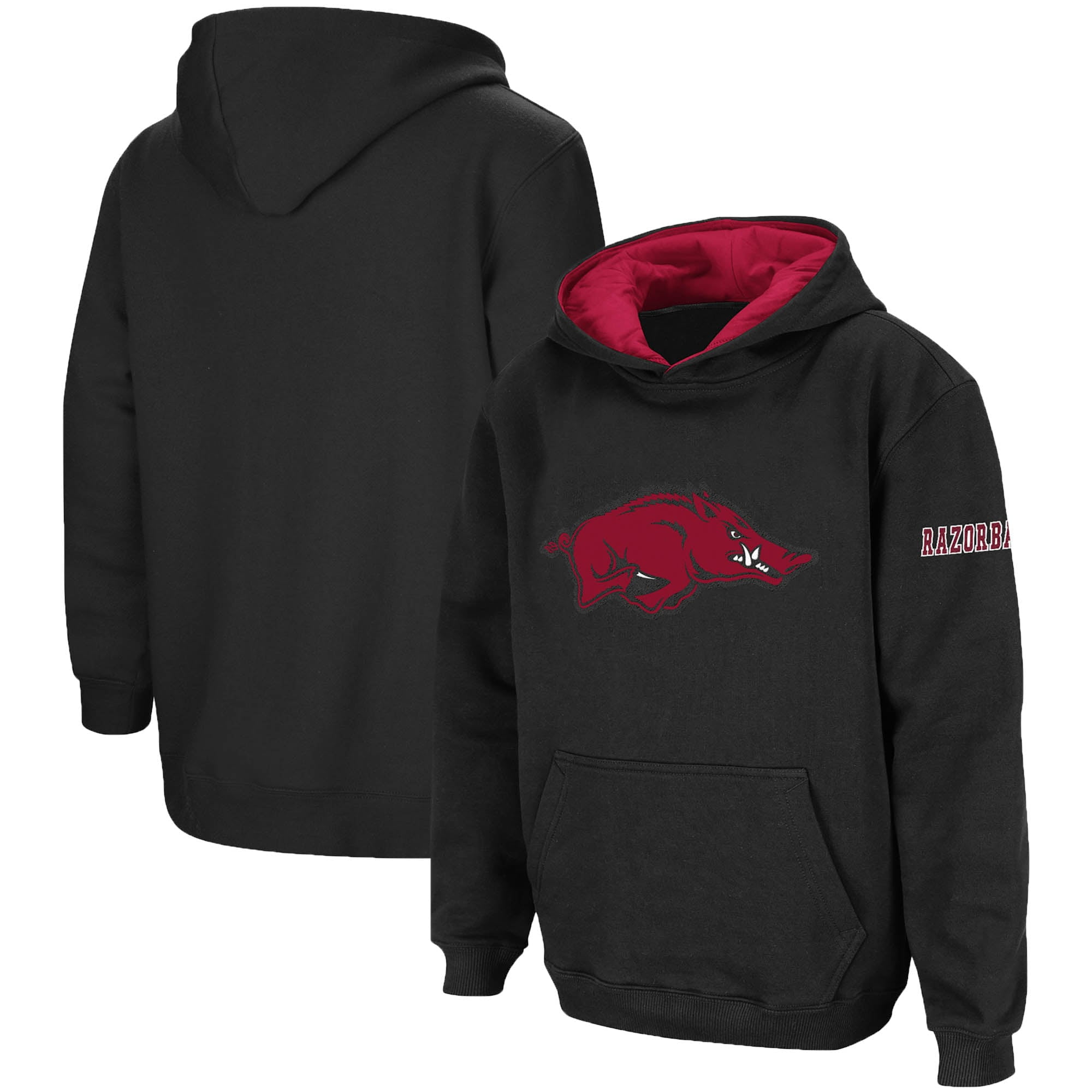 Youth Stadium Athletic Black Arkansas Razorbacks Big Logo Pullover ...