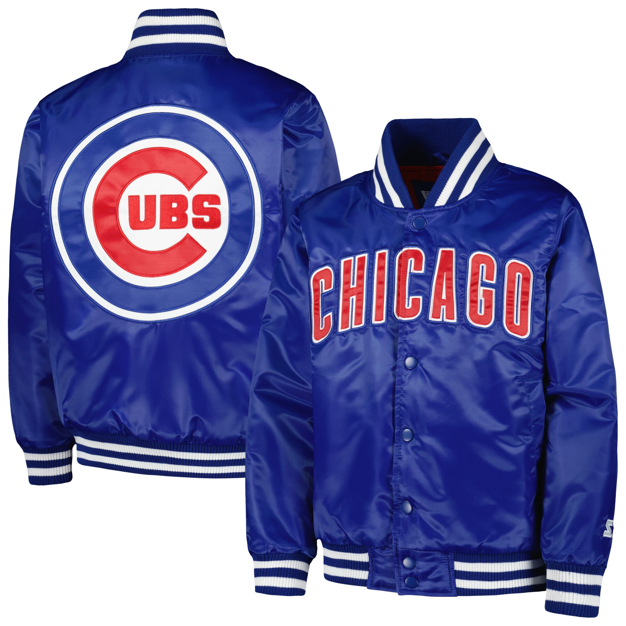 Youth Starter Royal Chicago Cubs Boys of Summer Satin Full-Snap Jacket ...