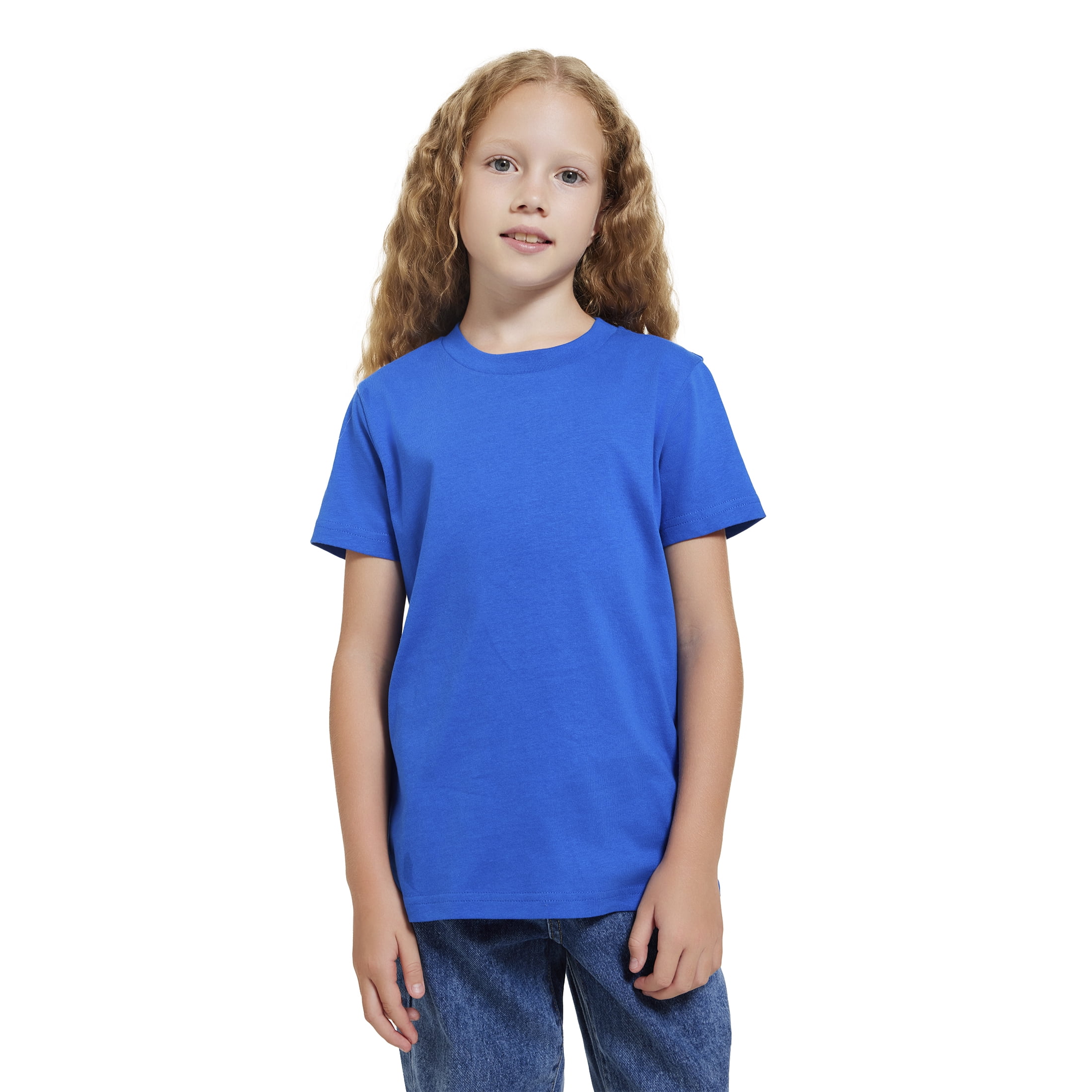 Youth Supasoft Apparel Boy Girl Shirt for Kids - S M L XL Crewneck Tee - Blank Boys Shirts Short ...