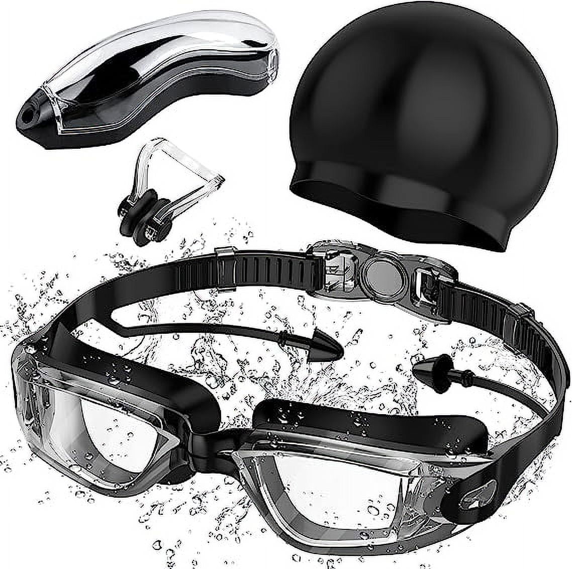 Youth Swim Goggles, Goggle with Nose Cover, Tinted, Anti-Fog Lenses ...
