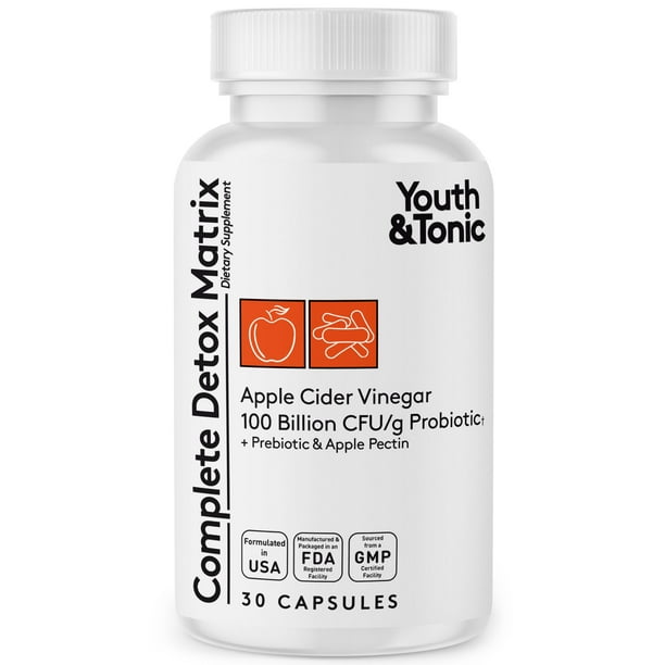 Youth & Tonic Detox Weight Loss Supplement with Apple Cider Vinegar ...