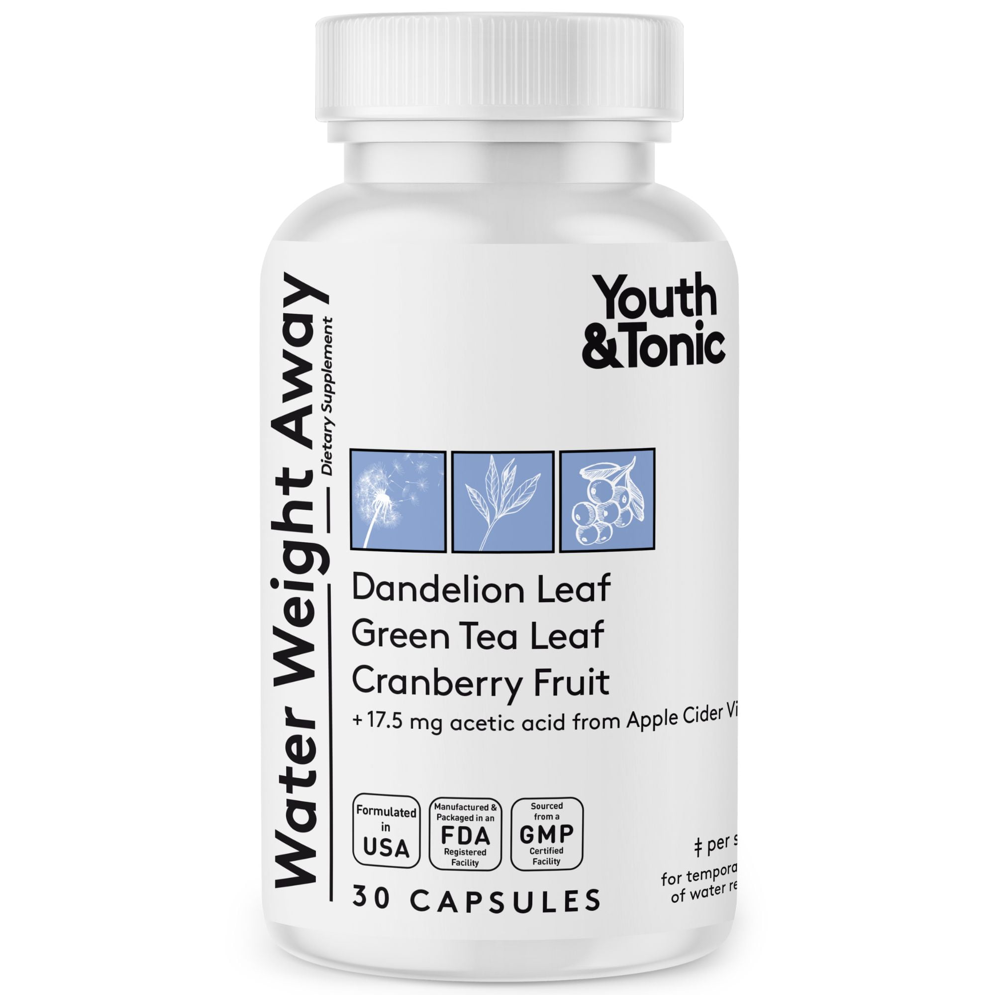 Youth & Tonic Natural Water Retention & Weight Management Supplement ...