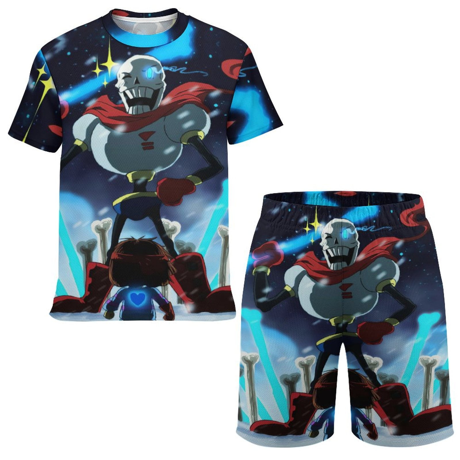 Youth Undertale Sans Shirt And Short Set Summer Graphic Tee With Pant ...