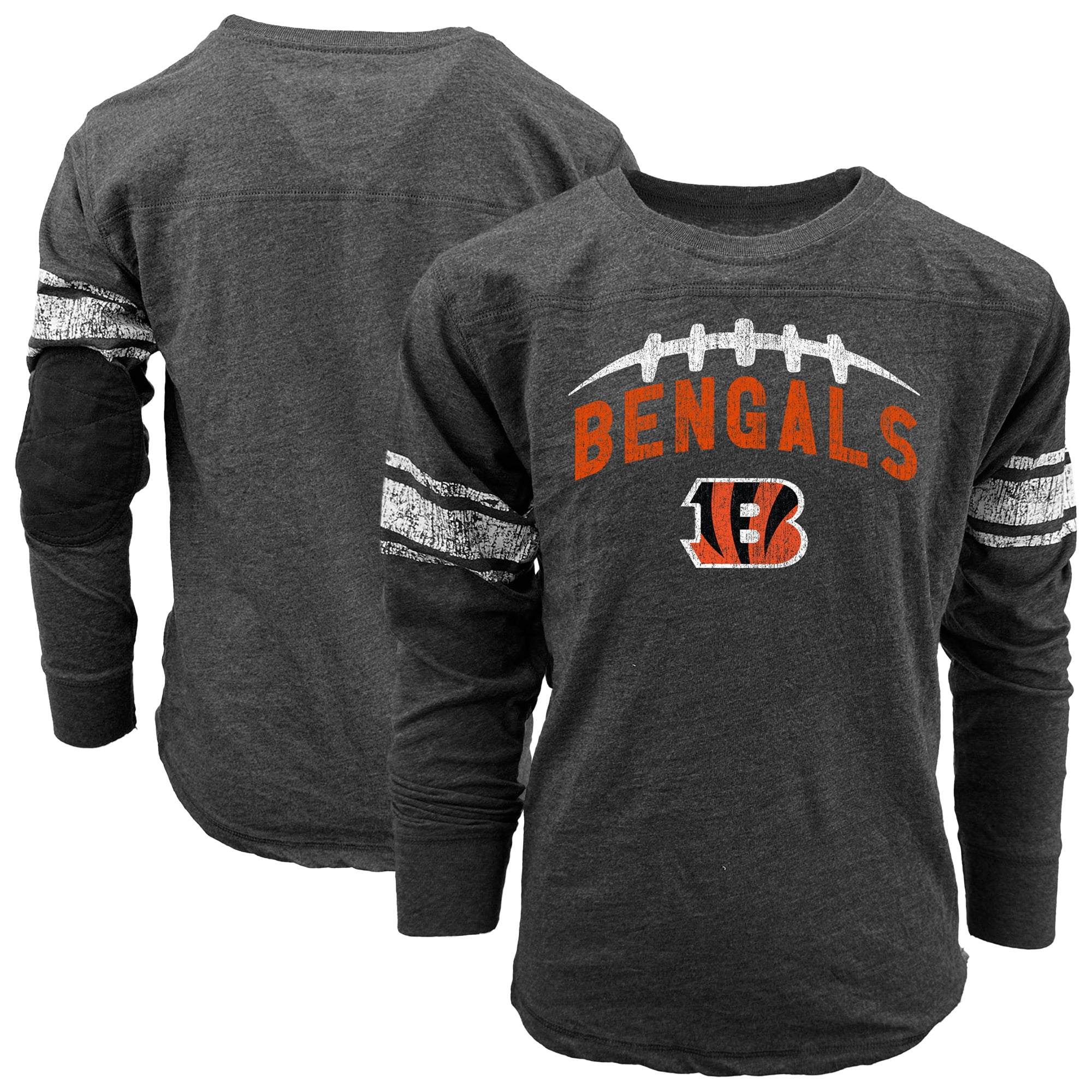 Youth Wes & Willy Black Cincinnati Bengals Football Long Sleeve T-Shirt ...