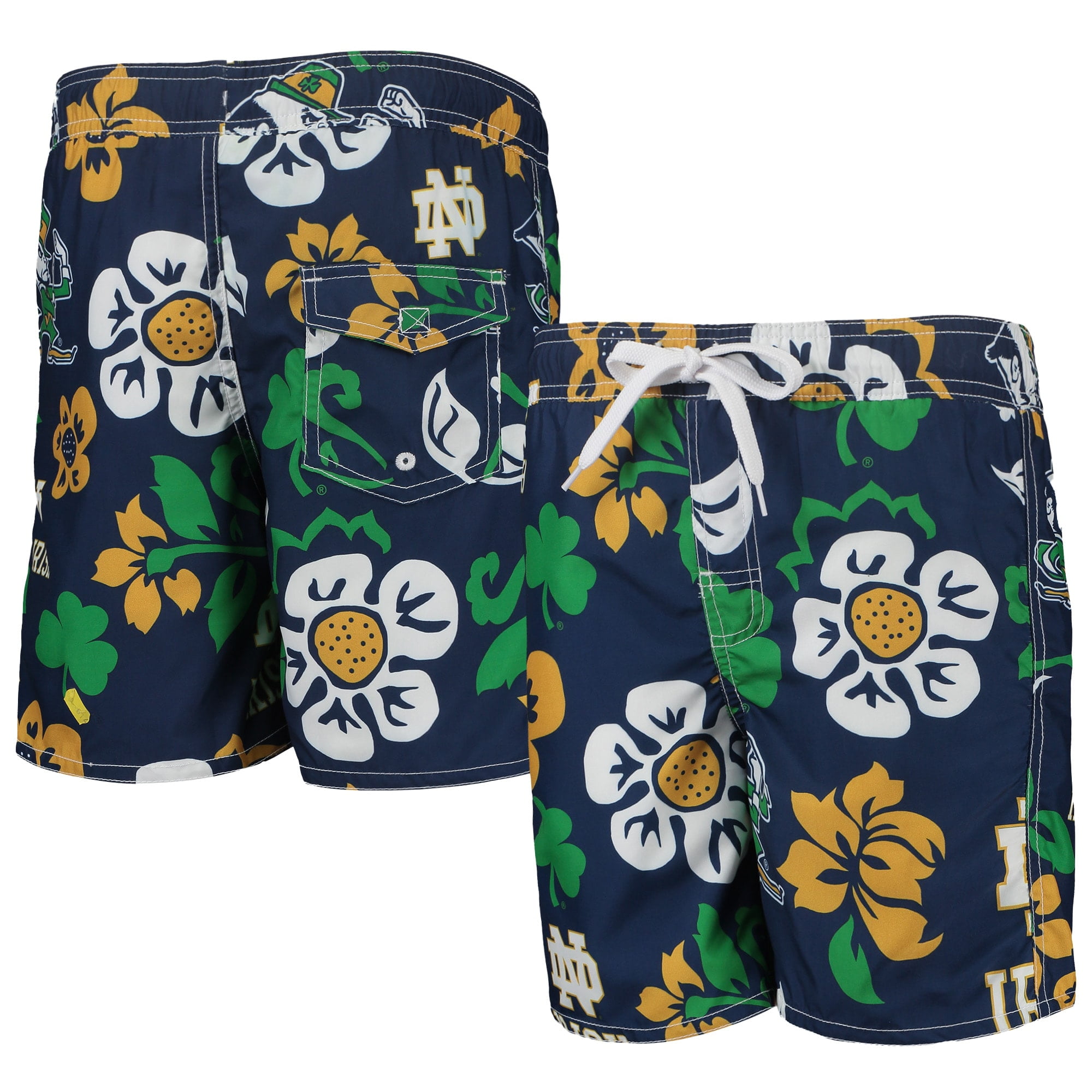 Youth Wes & Willy Navy Notre Dame Fighting Irish Floral Volley Swim ...